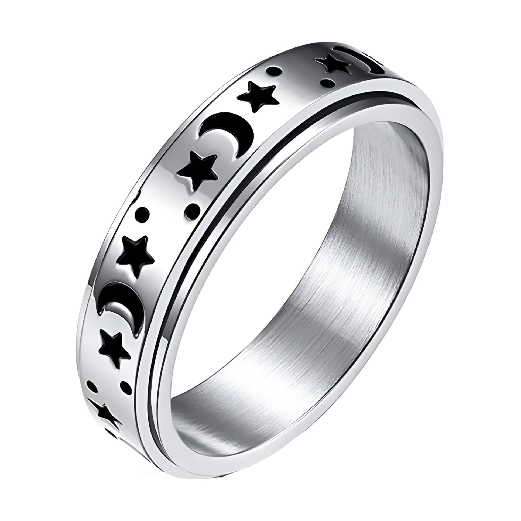 DESIGNICE Fidget Spinner Ring Jewelry Stainless Steel Fidget Anxiety ...
