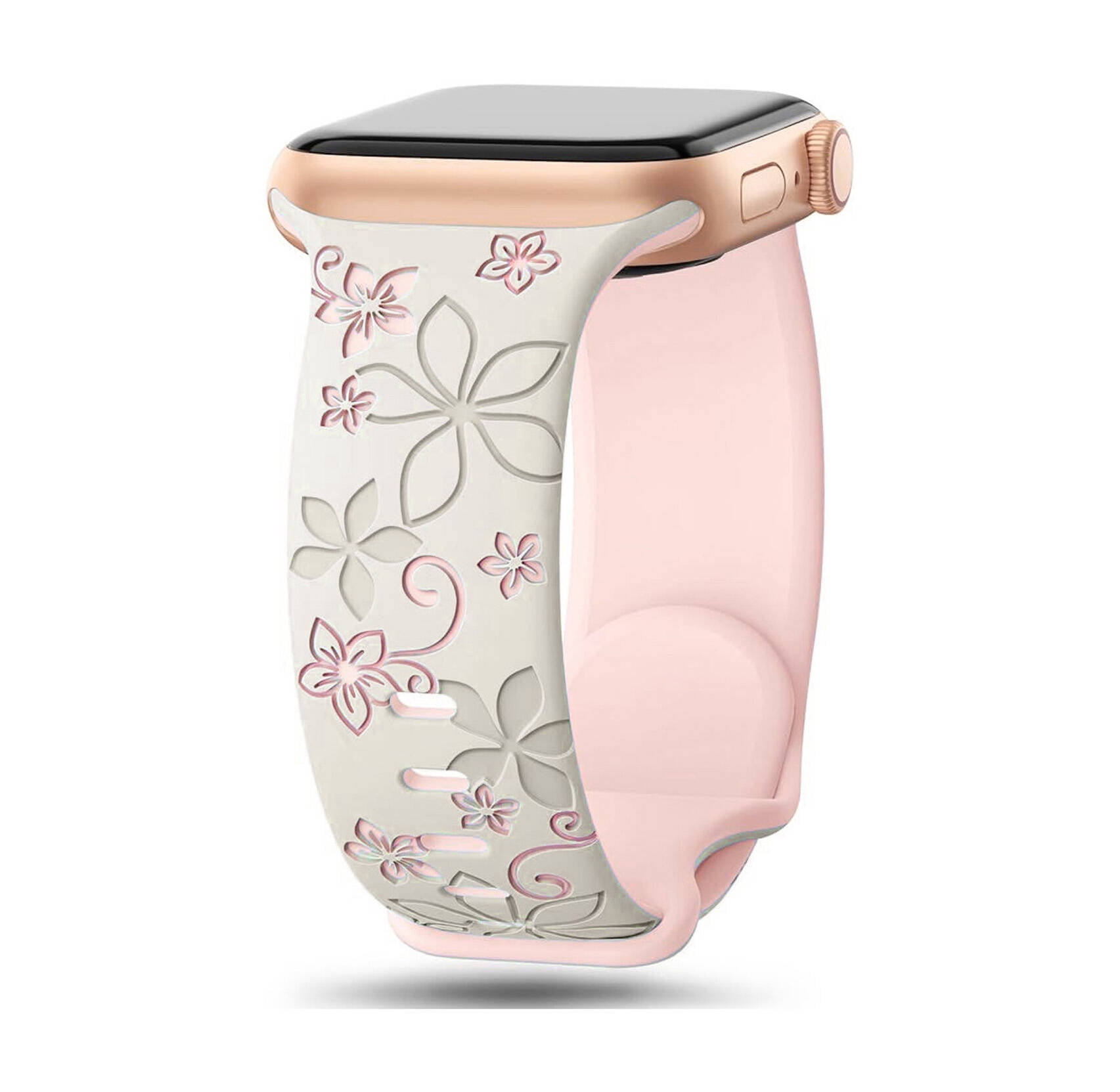 DESIGNICE Floral Engraved Band,Elegant Floral Engraved Design Watch ...