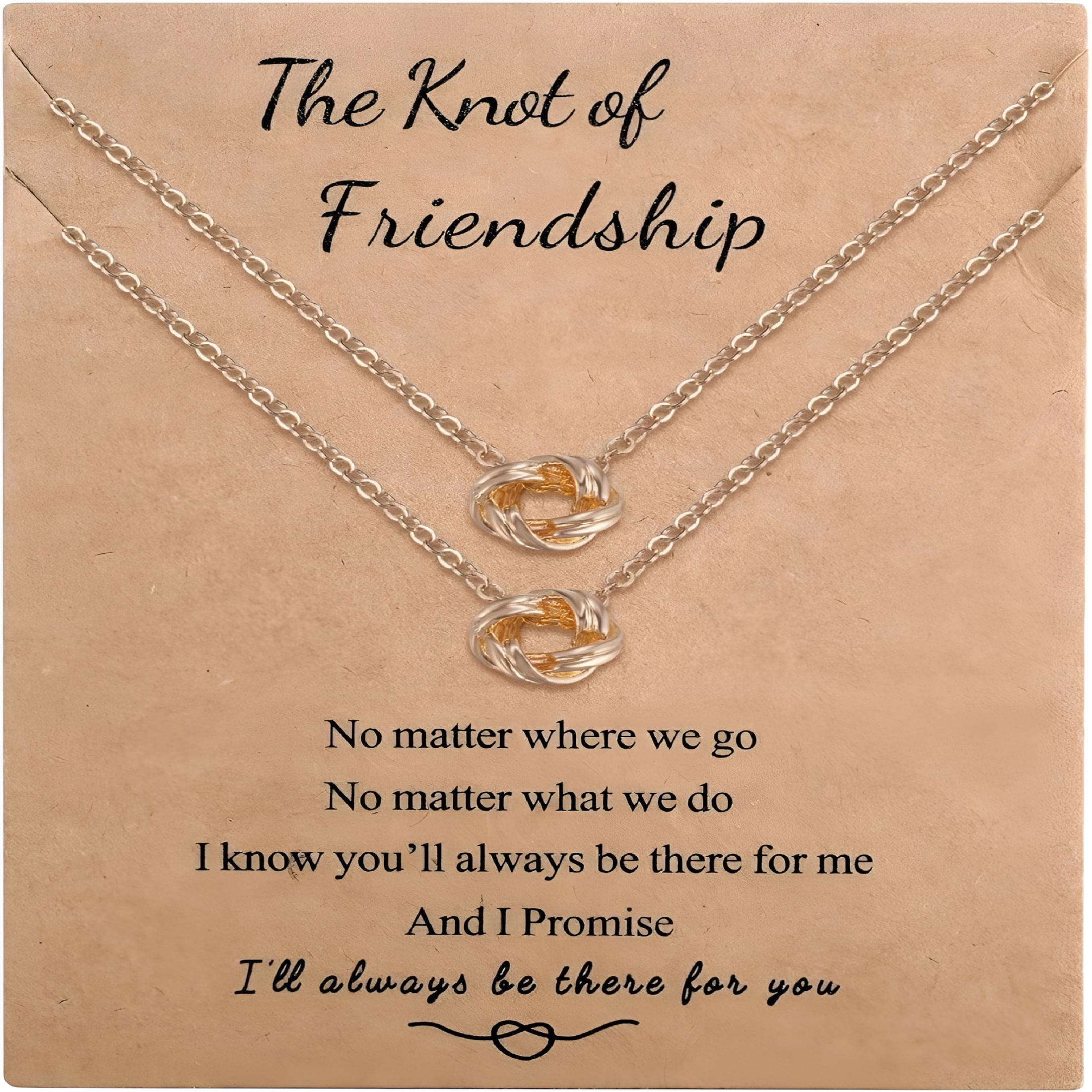 DESIGNICE Friendship Knot Infinity Necklace for 2 Best Friend Long ...