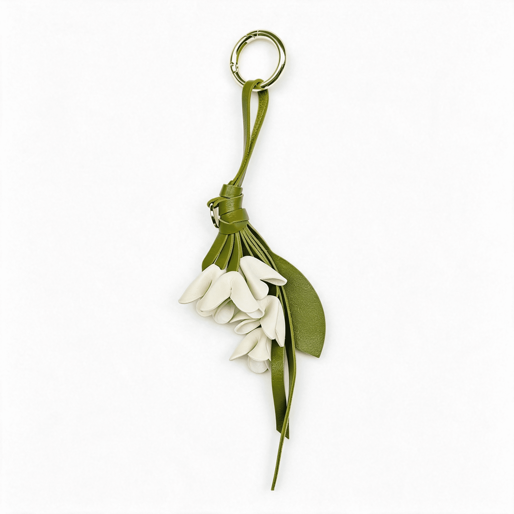 DESIGNICE Genuine Leather Flower Keychain,Cute Bag Charms for Handbag ...