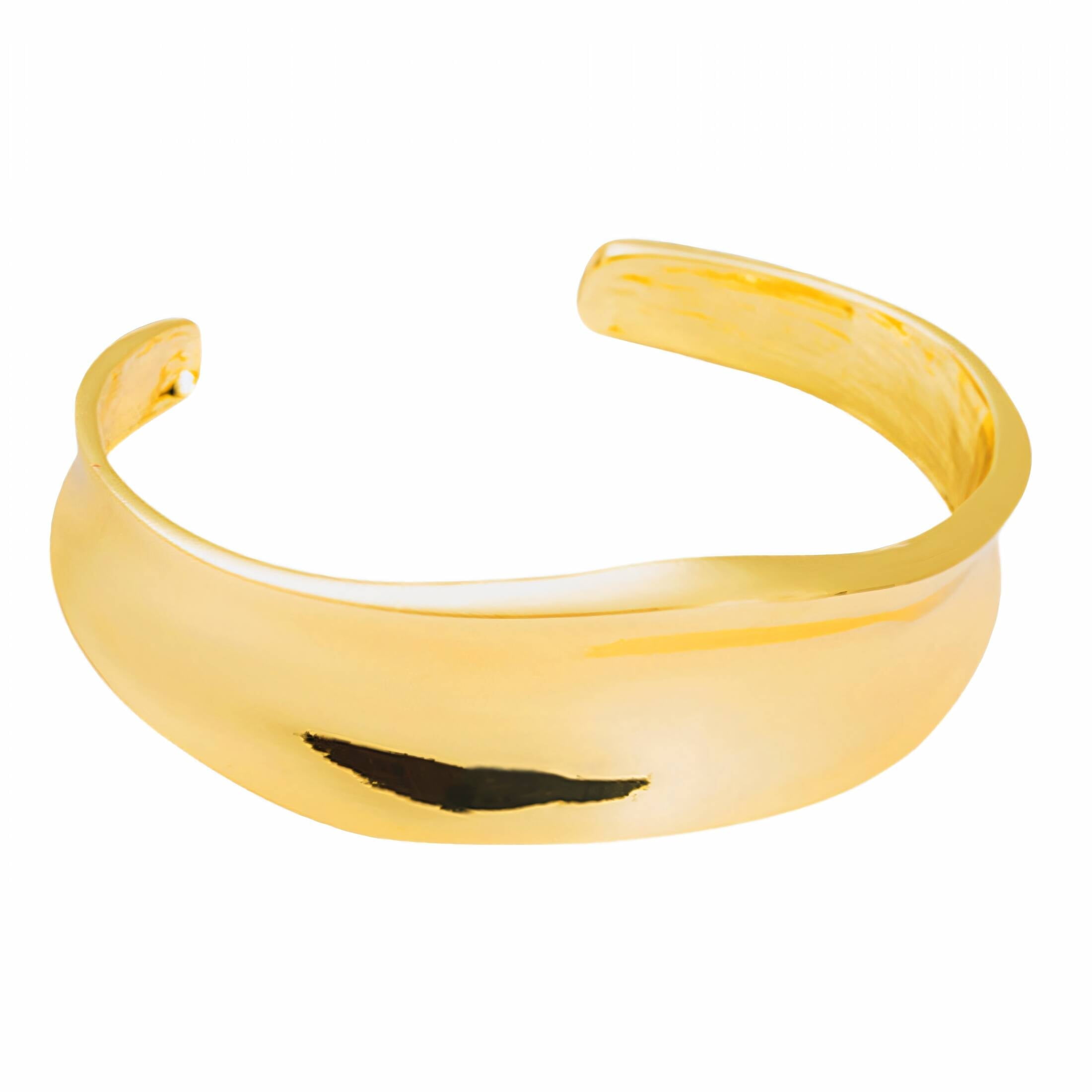 DESIGNICE Gold Bangles for Women Single-Ring Arc Design Chunky Gold ...