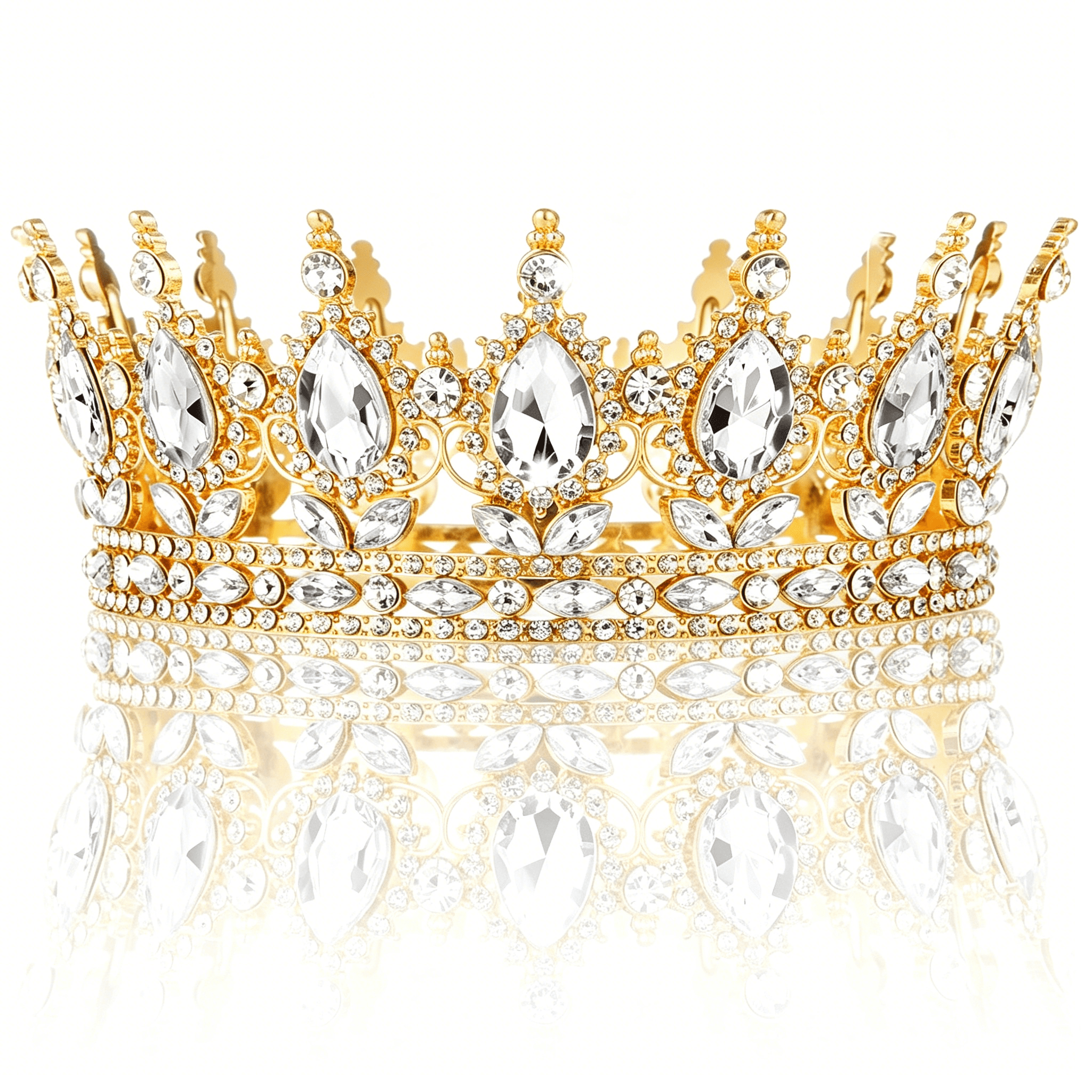 DESIGNICE Gold Crown for Women,Crystal Queen Tiaras Headband Wedding ...