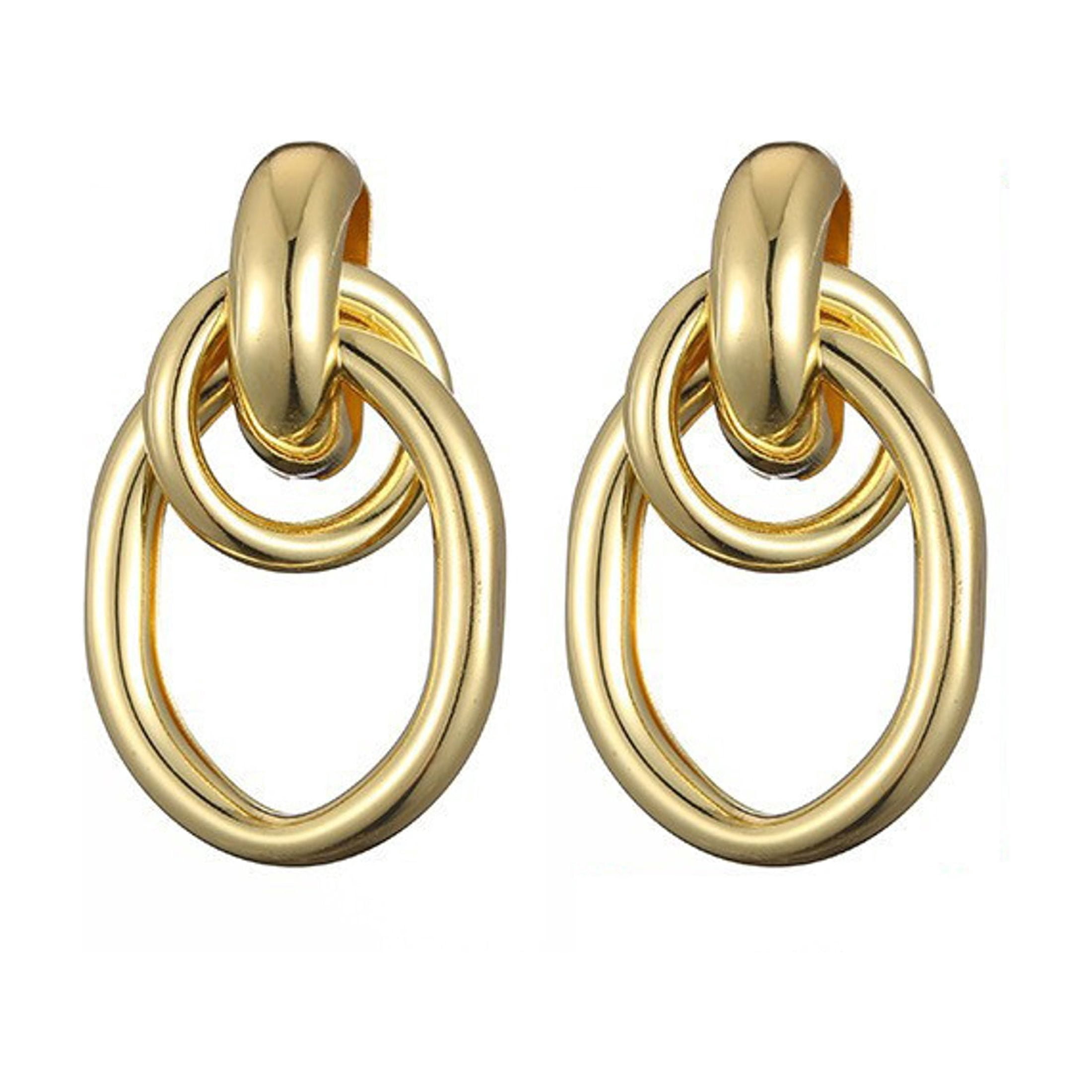 DESIGNICE Gold Earrings for Women Trendy-14K Gold Plated Chunky Drop ...