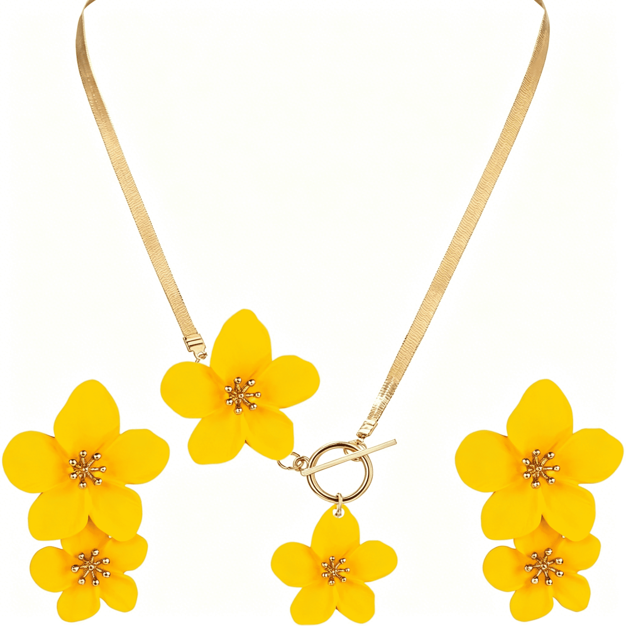 DESIGNICE Gold Flower Earrings Necklace Set for Women Boho Summer Daisy ...