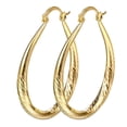 DESIGNICE Gold Oval Hoop Earrings for Women,14K Gold Plated Sterling ...