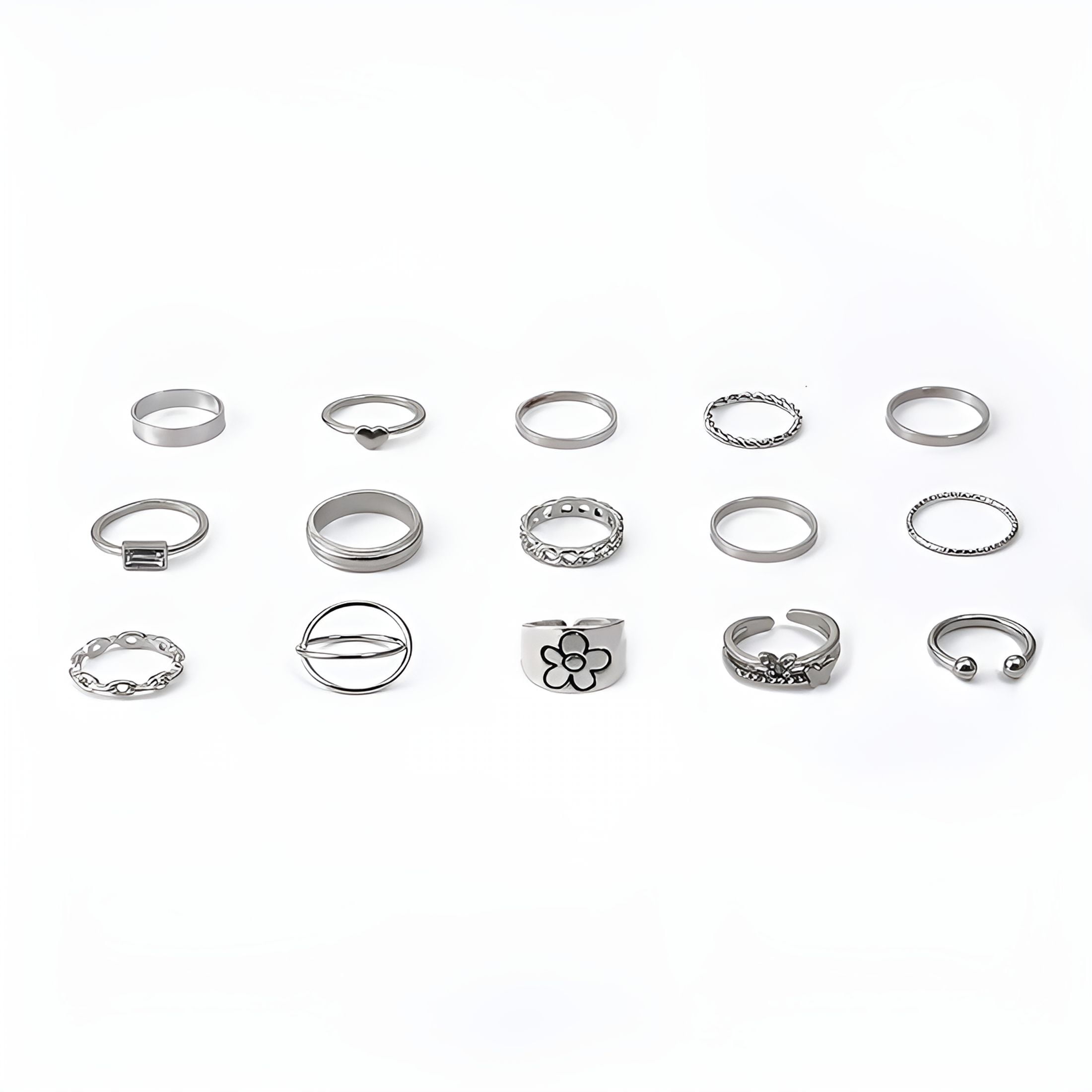 DESIGNICE Gold Plated Rings for Women 15Pcs Women Bohemian Rings ...
