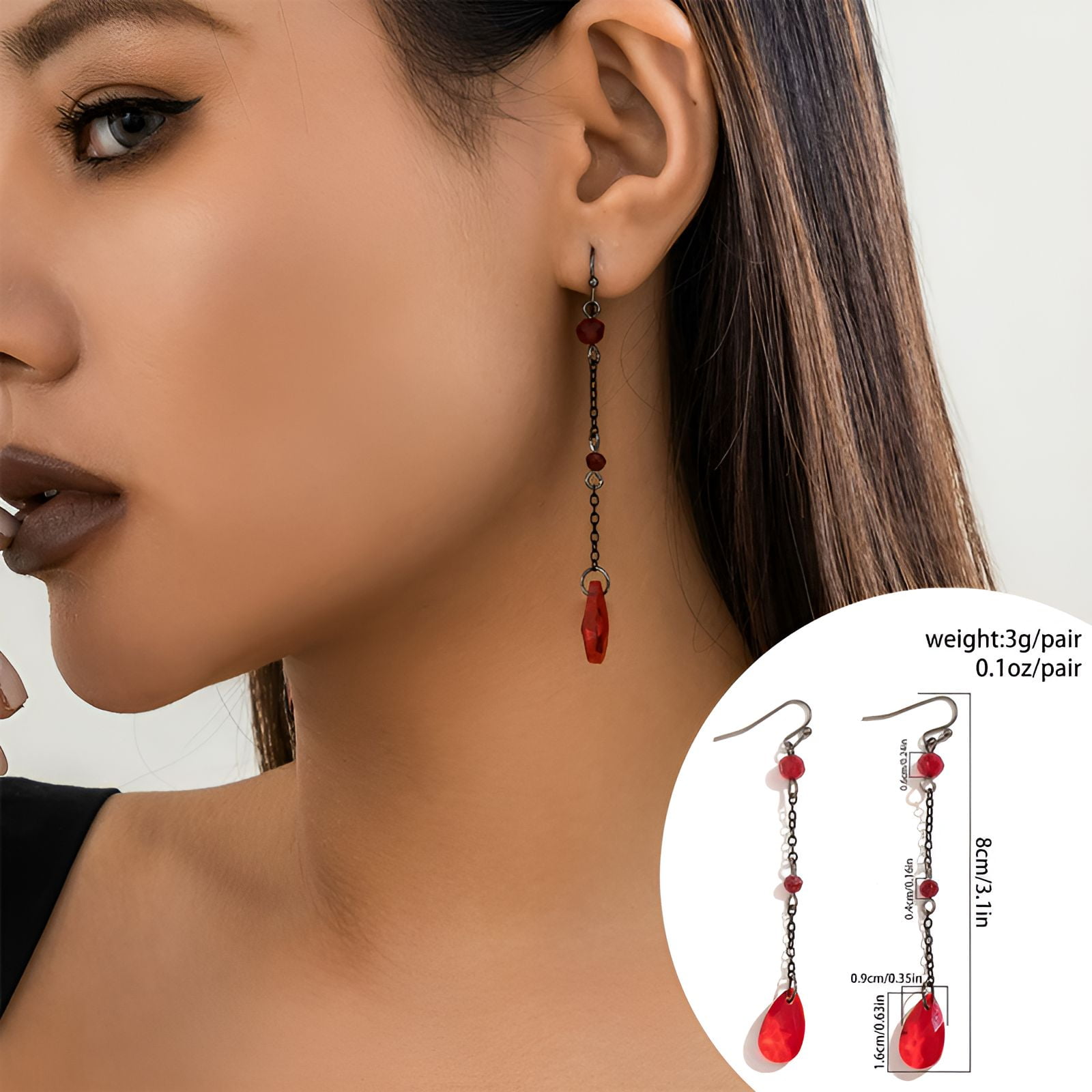 DESIGNICE Goth Accessories,Bold Gothic Demon Edge Goth Earrings,Dark ...