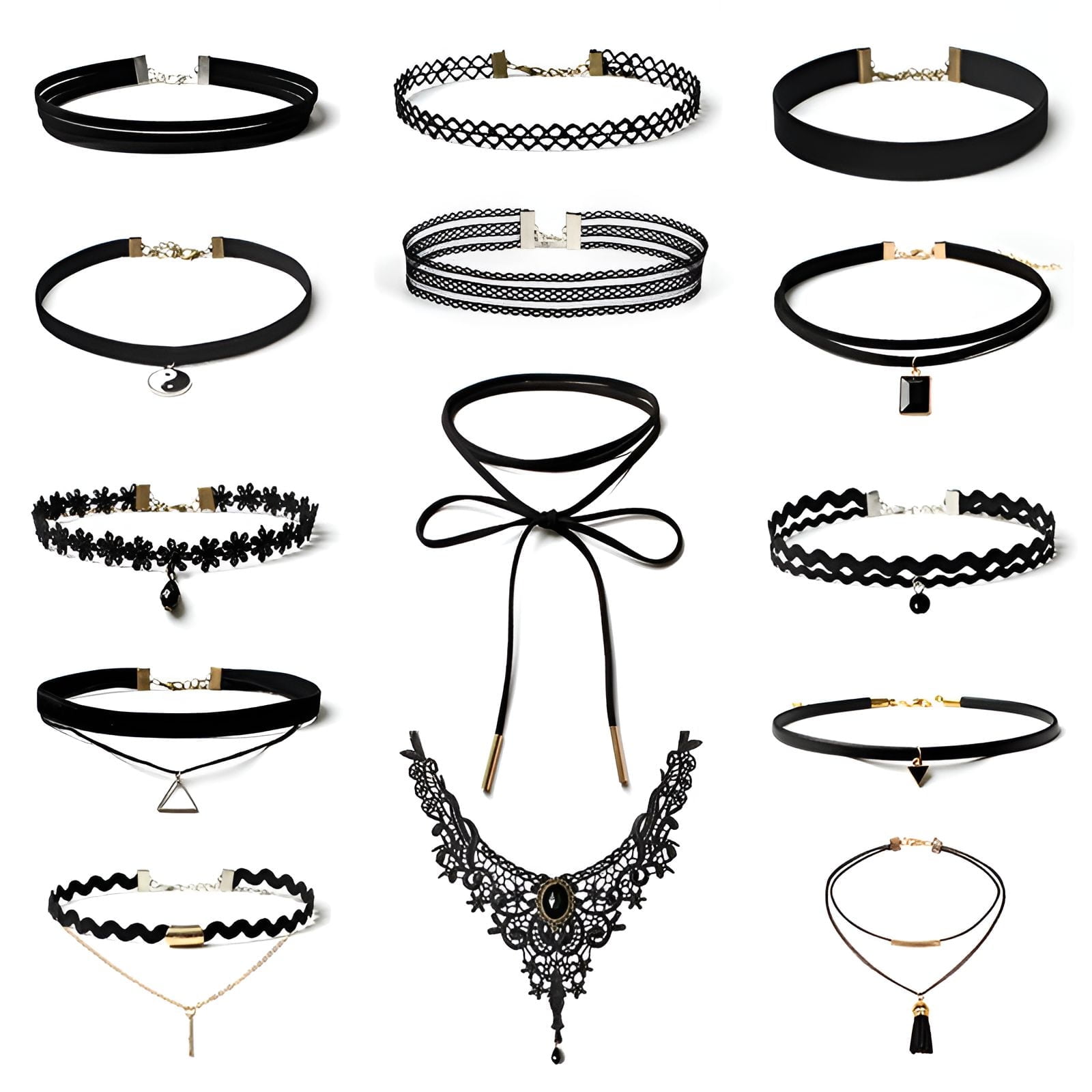 DESIGNICE Goth Accessories,Rock Spirit Gothic Look Goth Jewelry,Bold ...