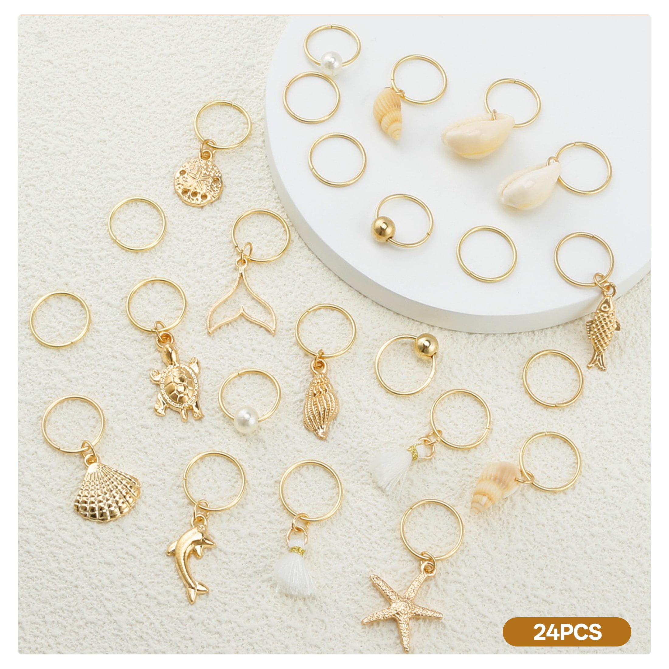 DESIGNICE Hair Braid Rings Hair Cuffs Set,Metal Hair Jewelry for Braids ...