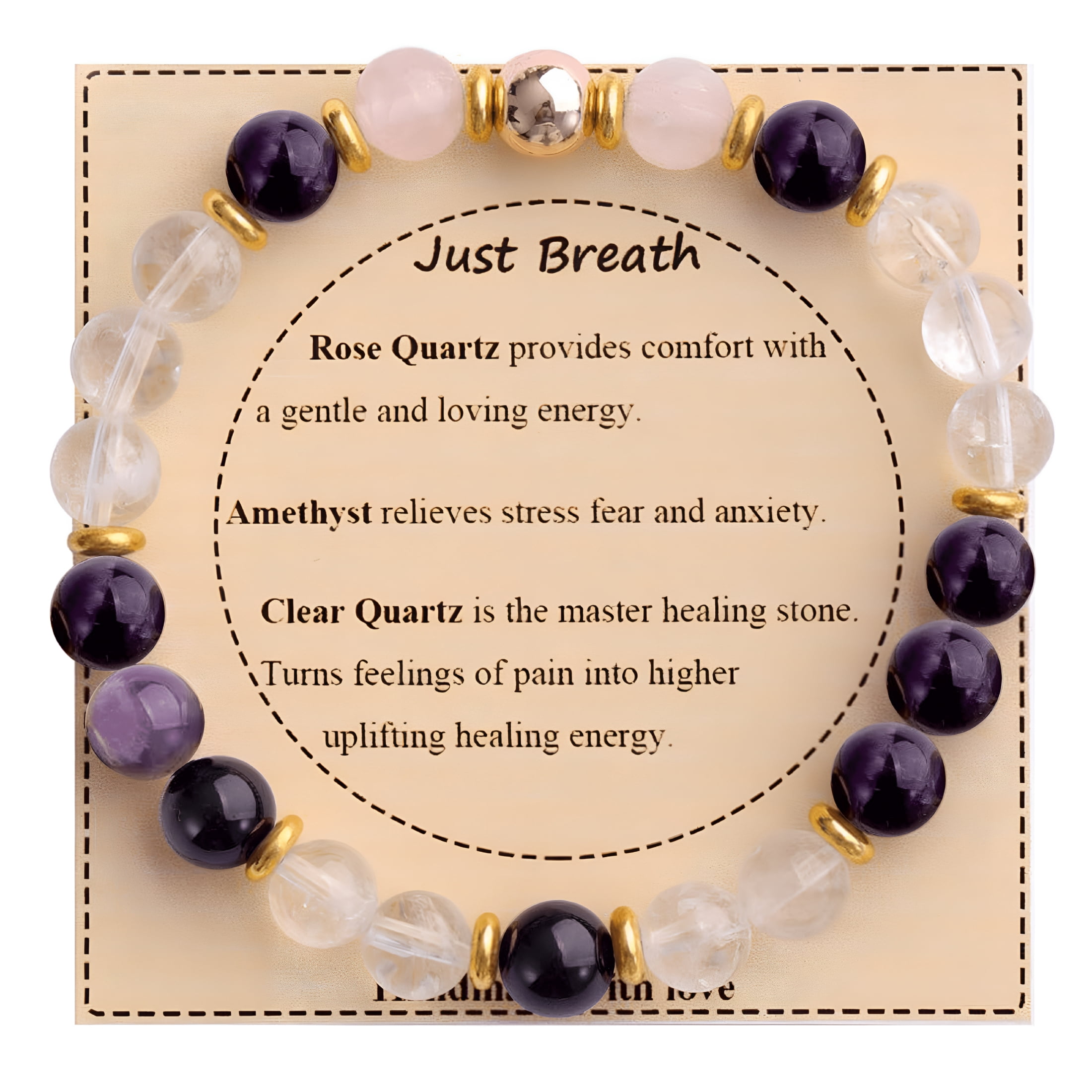 DESIGNICE Healing Stone Bracelet for Women, Natural Gemstones Crystal ...