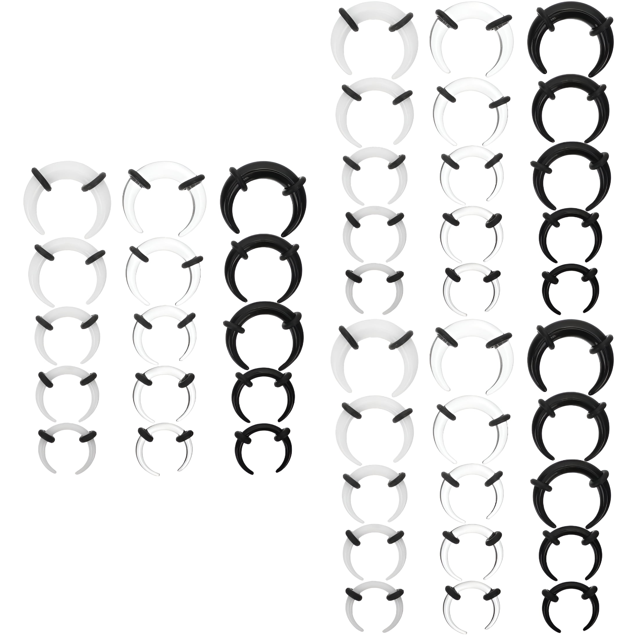 DESIGNICE Horn Nose Ring Septum Stretching Kit Ear Rings Black Jewelry ...