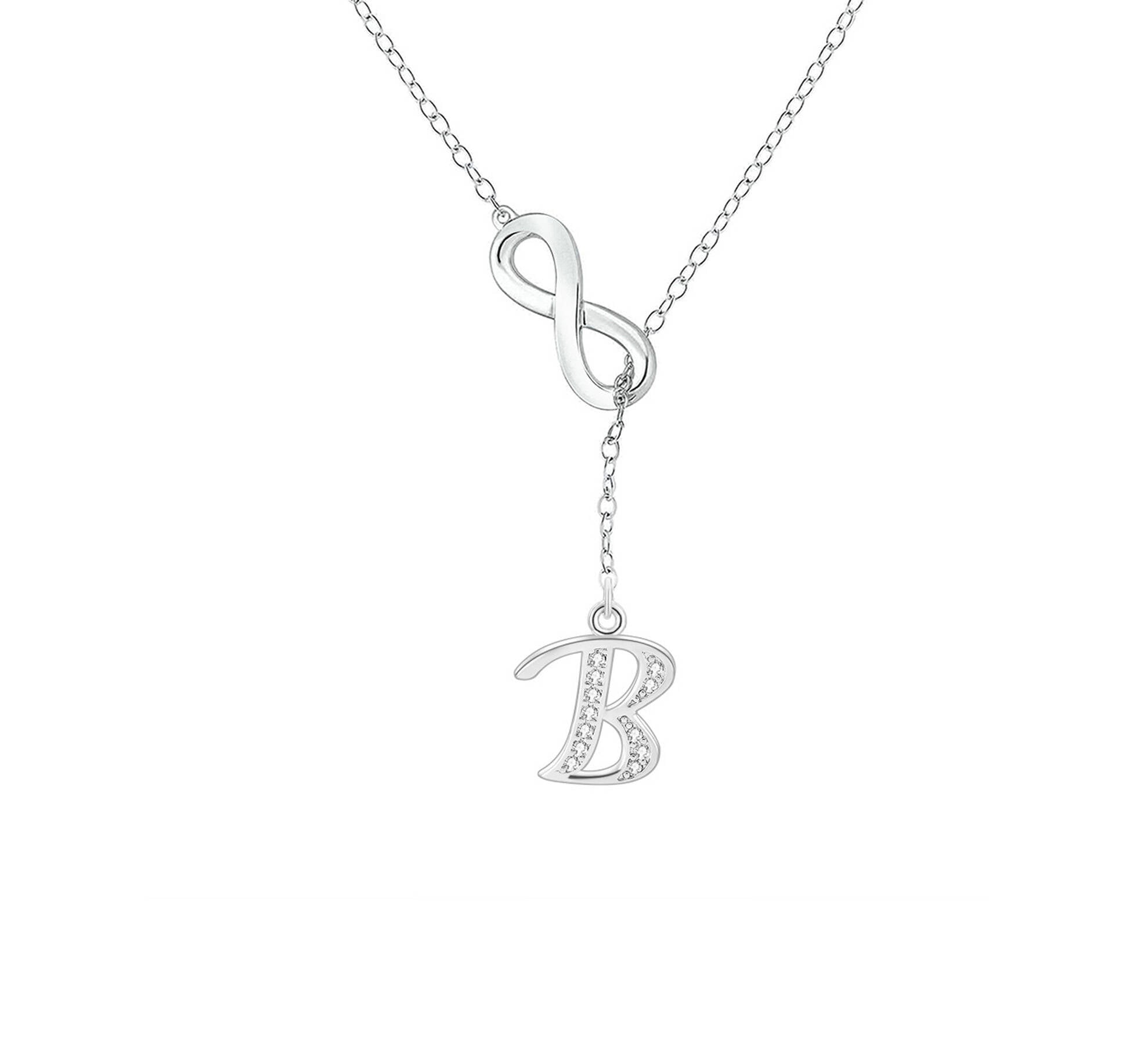 DESIGNICE Initial Necklaces for Women,Refined Sparkling Silver Initial ...