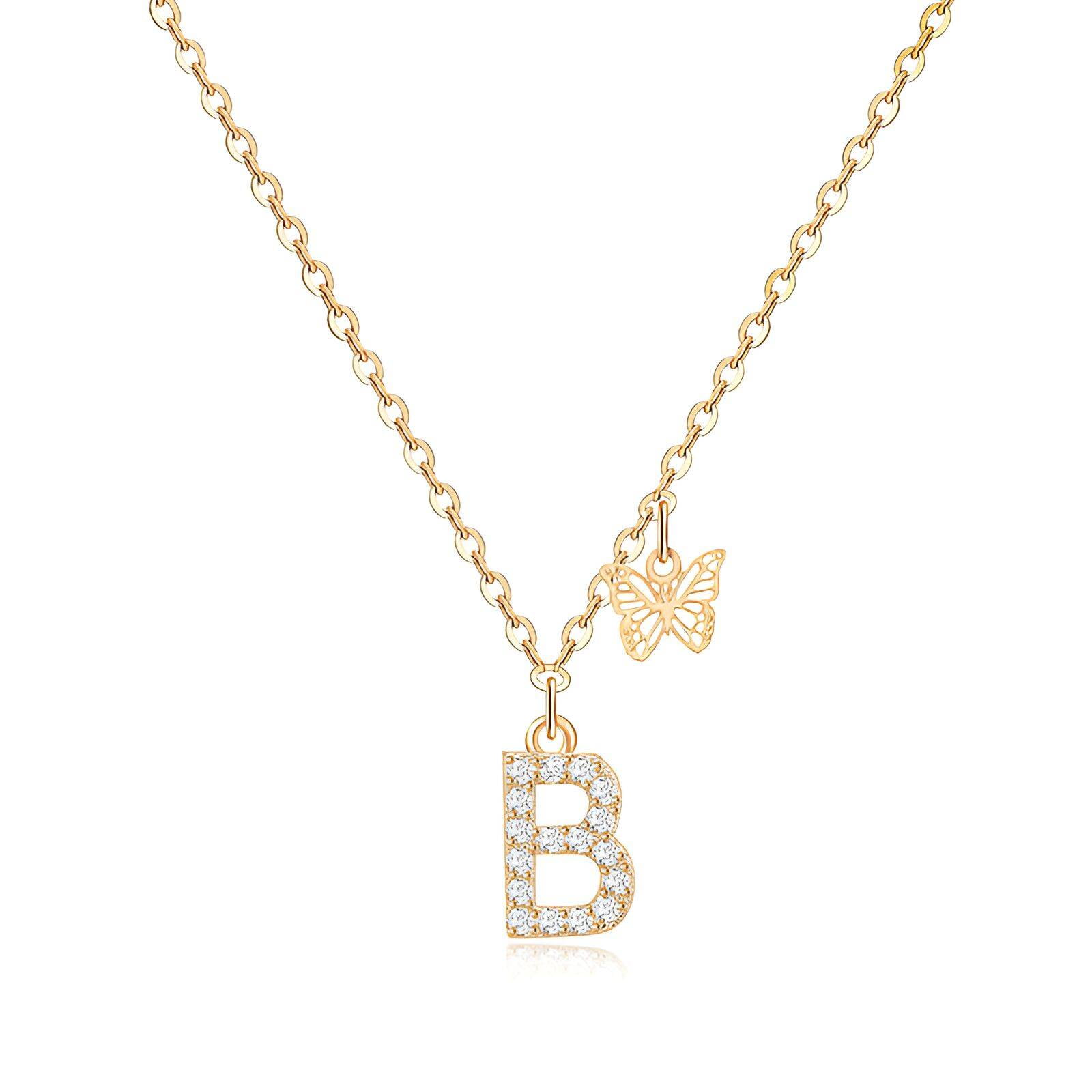 DESIGNICE Initial Necklaces for Women,Full Zirconia Design Gold ...