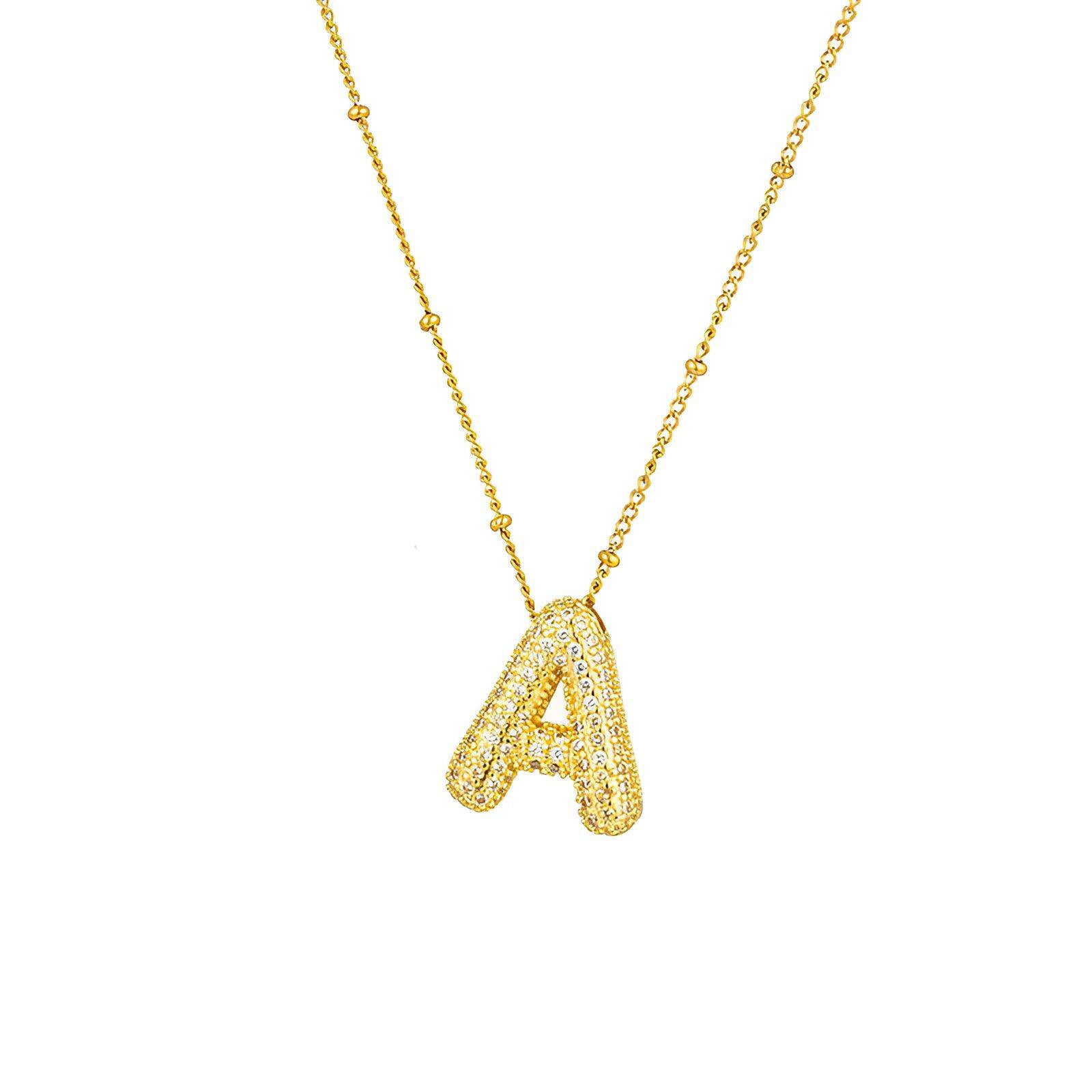 DESIGNICE Initial Necklaces for Women,Micro-Paved Zirconia Design Gold Necklace for Women ...