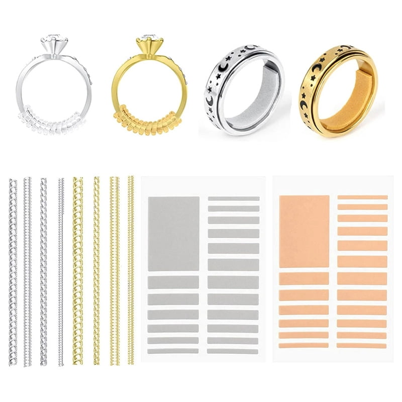DESIGNICE Invisible Ring Sizer Adjuster Set, 46Pcs Spiral Ring Guards ...