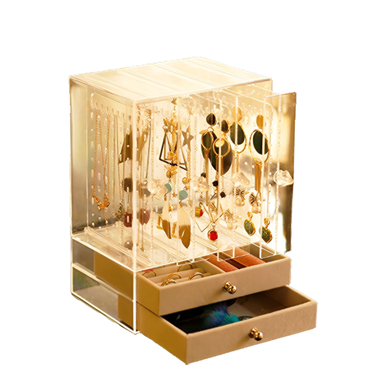 DESIGNICE Jewelry Box,Multi-Functional Compartments for Diverse Storage ...