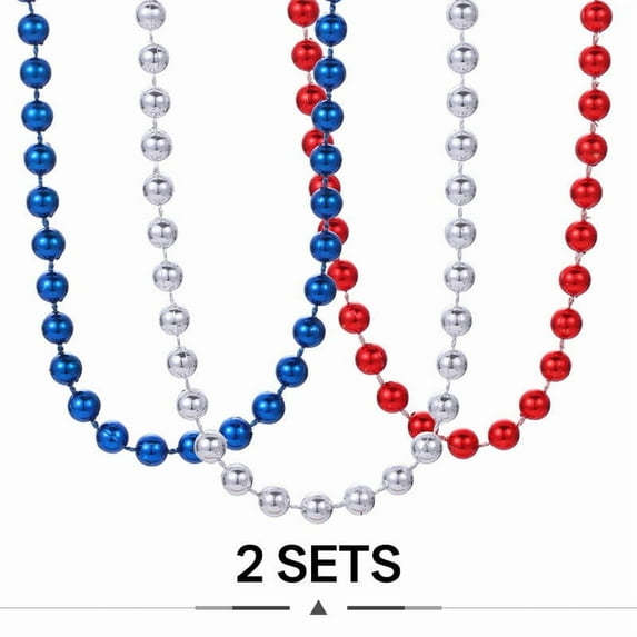 DESIGNICE Jewelry Set,Patriotic USA Map and Flag Stripes Pearl Necklace ...