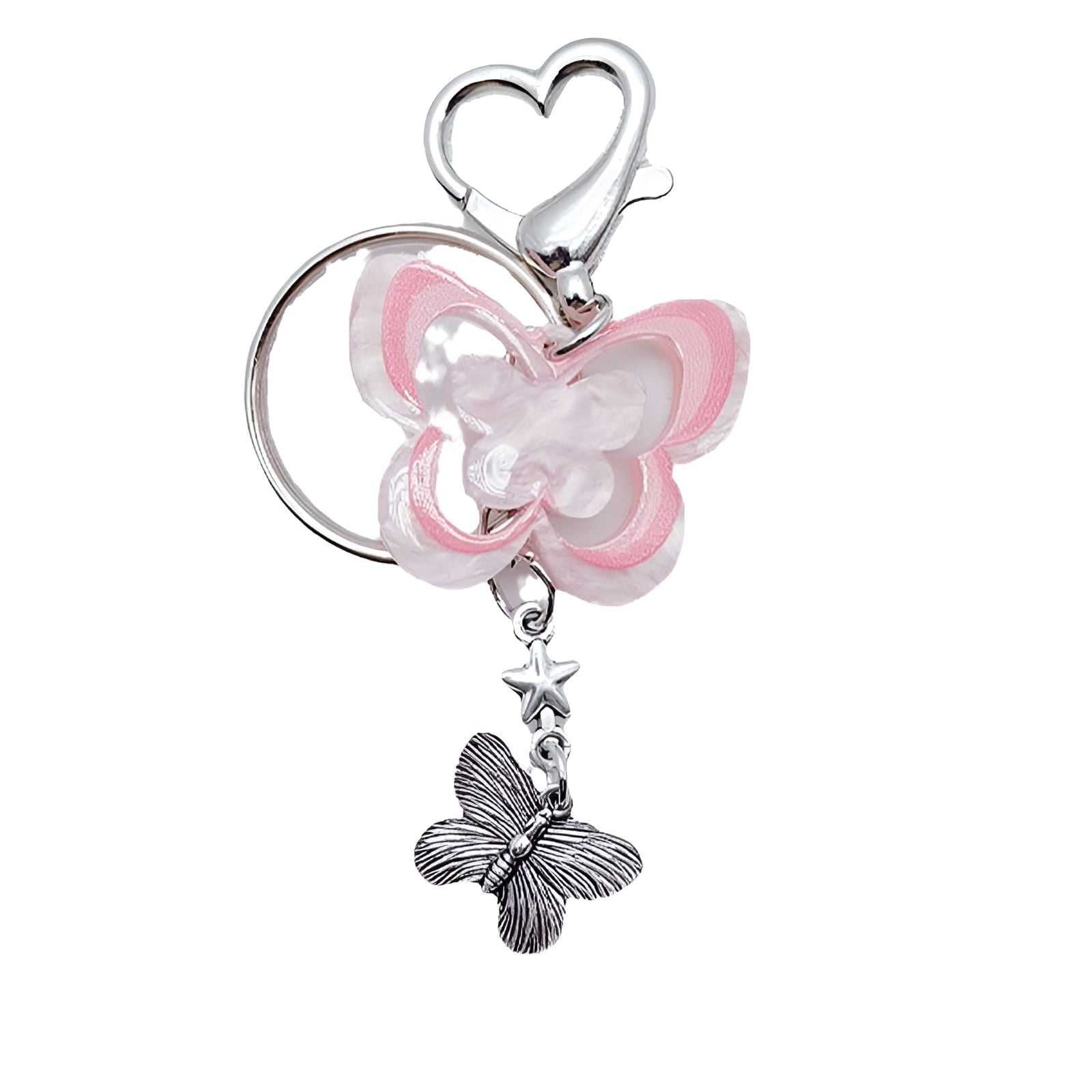 DESIGNICE Keychain,Heart Butterfly and Flower Elements Keychain ...