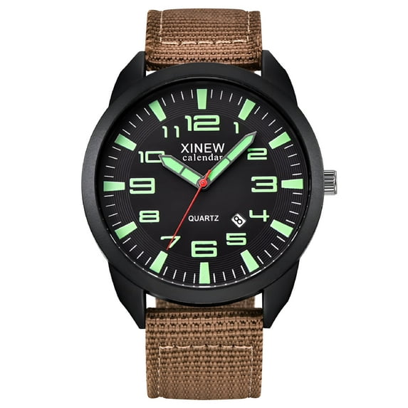 DESIGNICE Men Fashion Military Stainless Steel Date Sport Quartz Analog ...