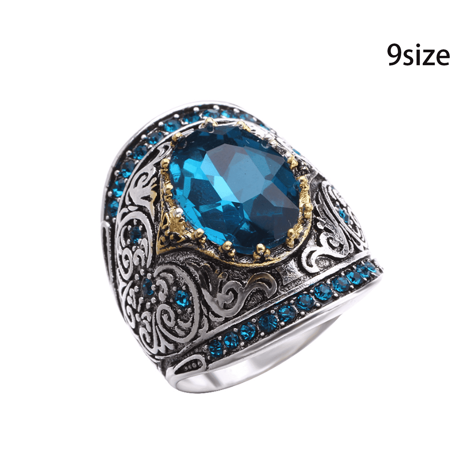 DESIGNICE Mens Ring Pattern Wedding Rings Oval Men'S Rings Size 9 ...