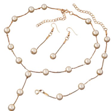 Aisansty Women's Long Pearl Necklace, Cream White Faux Pearl Beads ...