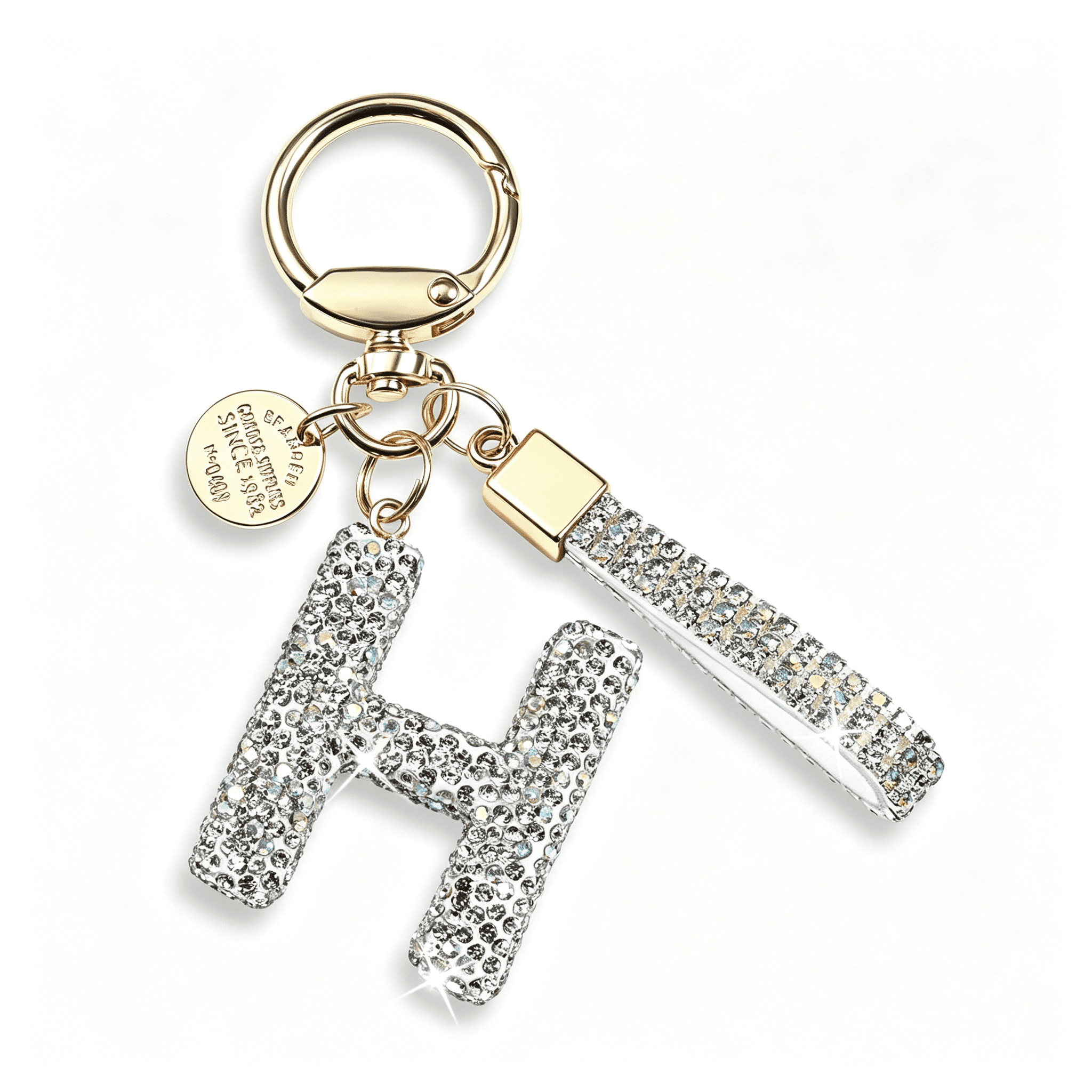 DESIGNICE Pink Blue White Initial Letter Keychain Gift for Women Girls ...