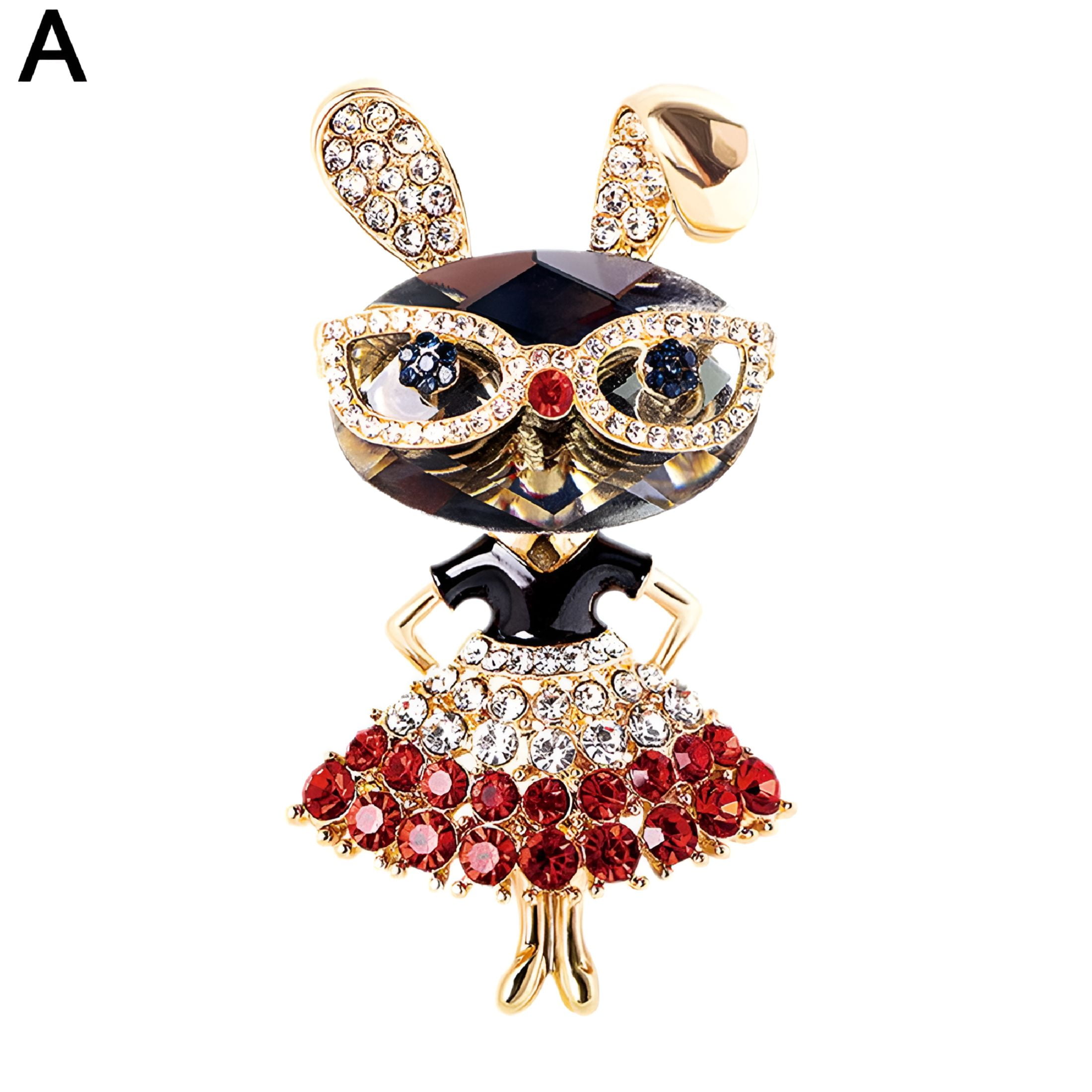 DESIGNICE Rabbit Brooches For Women Sparkling Crystal Wear Dress Bunny ...