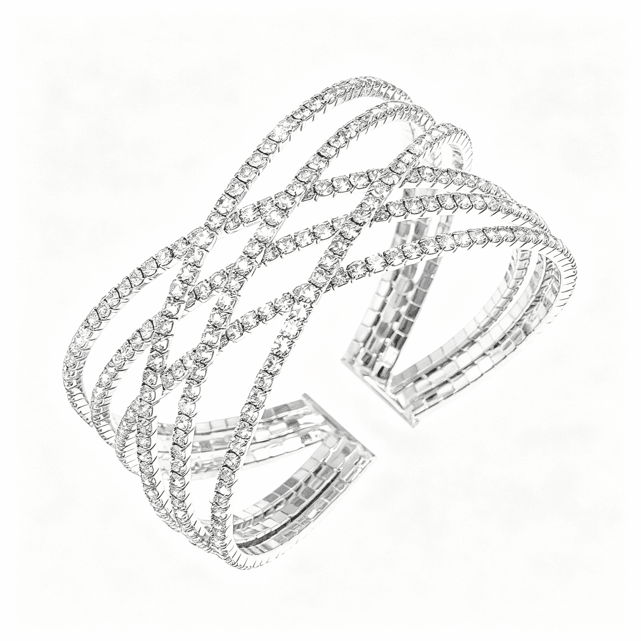 DESIGNICE Rhinestone Bracelet for Women Multilayer Crystal Cuff ...