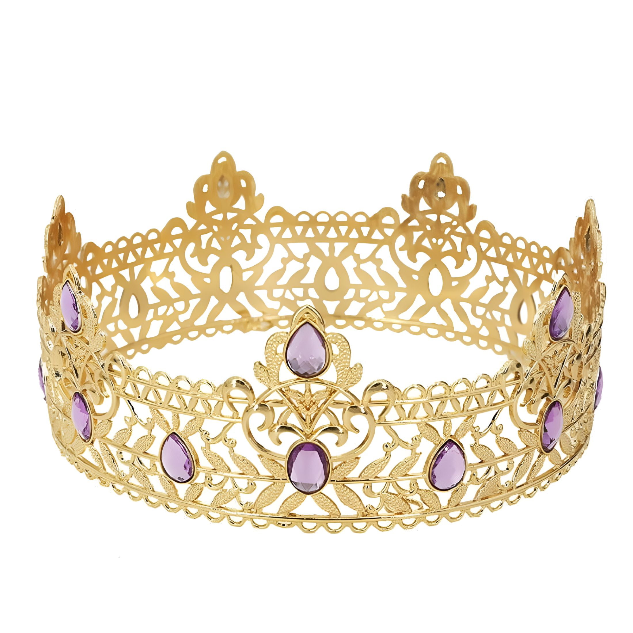 DESIGNICE Round Wedding Tiara Headpiece For Men Rhinestone Royal Crown ...