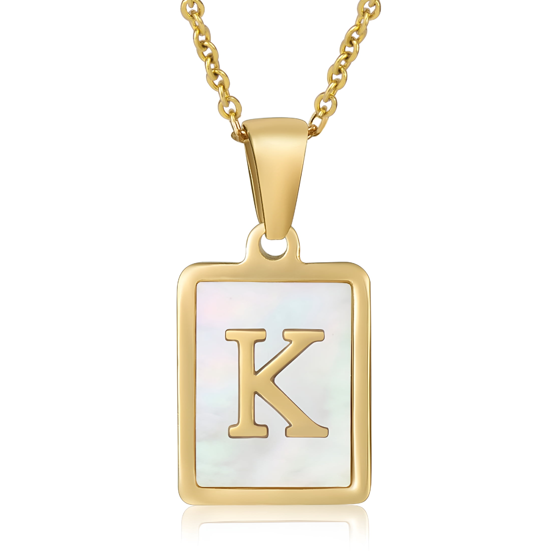 DESIGNICE Shell Initial Necklace for Women A-Z Letter Pendant Necklace ...