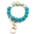DESIGNICE Silicone Beaded Keychain Wristlet, Key Ring Bracelet, Cute ...
