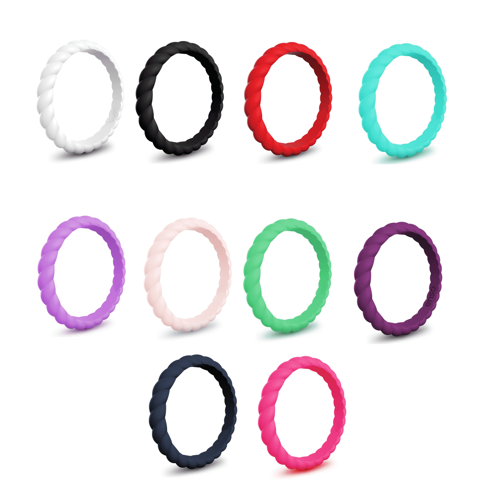 DESIGNICE Silicone Ring,Stylish Twisted Braid Rings for Women,Flexible ...