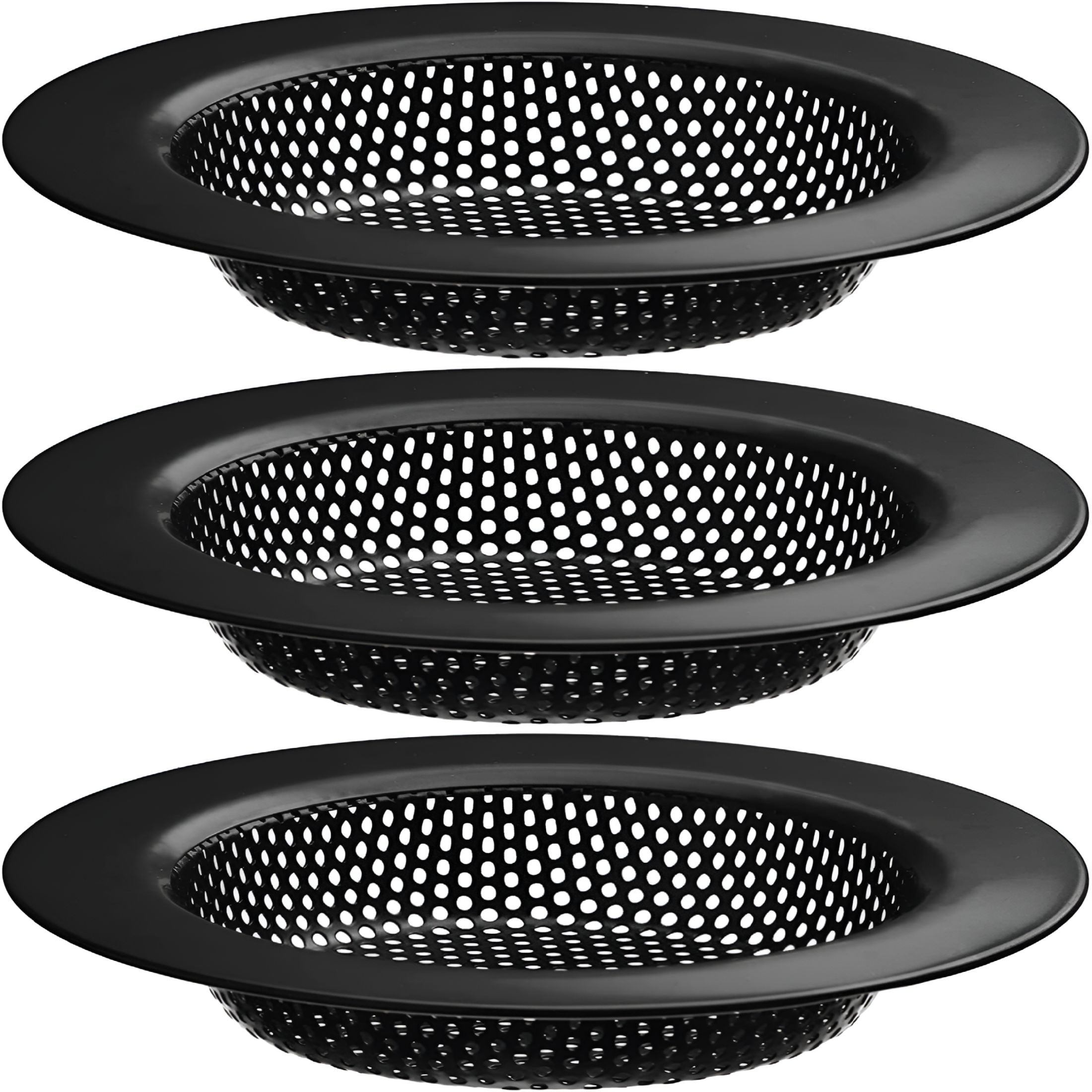 DESIGNICE Sink Strainer for Kitchen Sink - 3 Pack Black Sink Drain ...