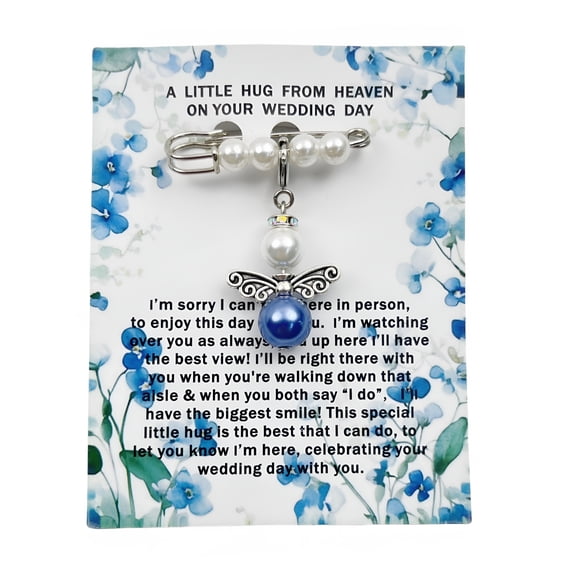 DESIGNICE Something Blue Guardian Angel Bridal Charm, Memorial Wedding ...