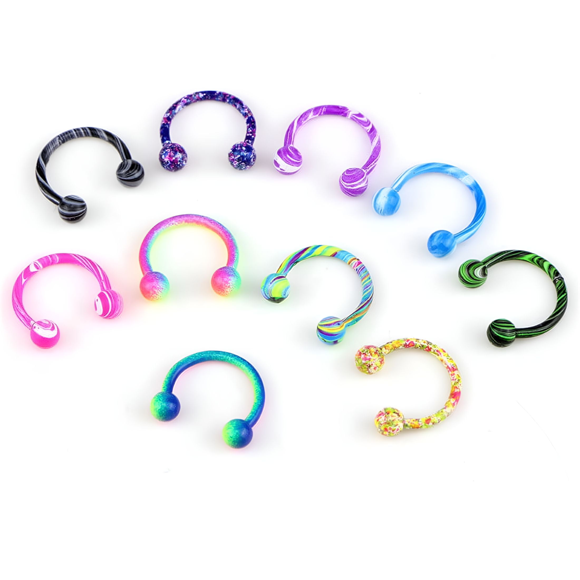 DESIGNICE Stainless Steel Horseshoe Bar Lip Nose Septum Ear Ring Stud ...