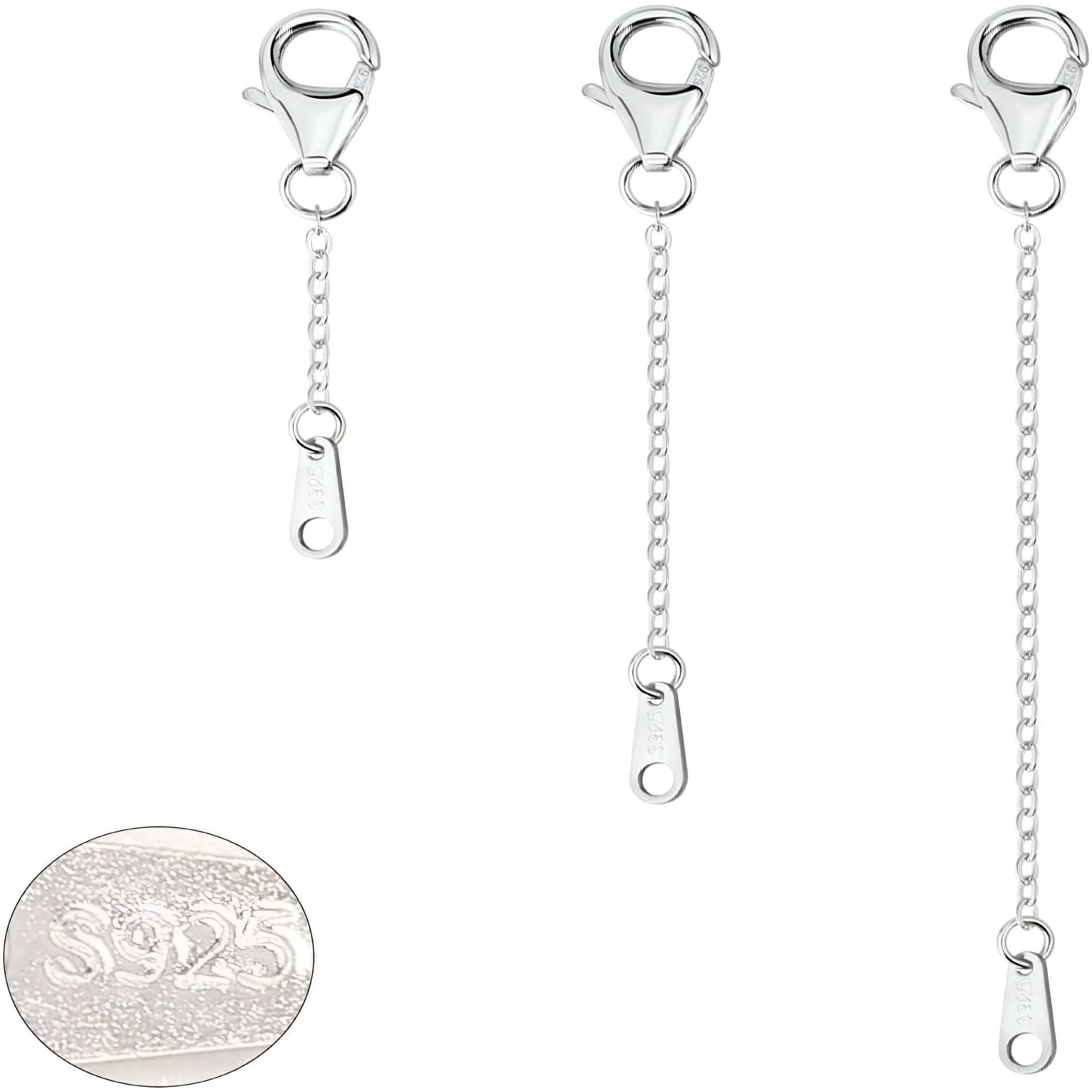 DESIGNICE Sterling Silver Extenders Chain Necklace Extension Chains for ...