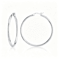 DESIGNICE Sterling Silver Hoop Earrings 18K White Gold Plated Silver ...