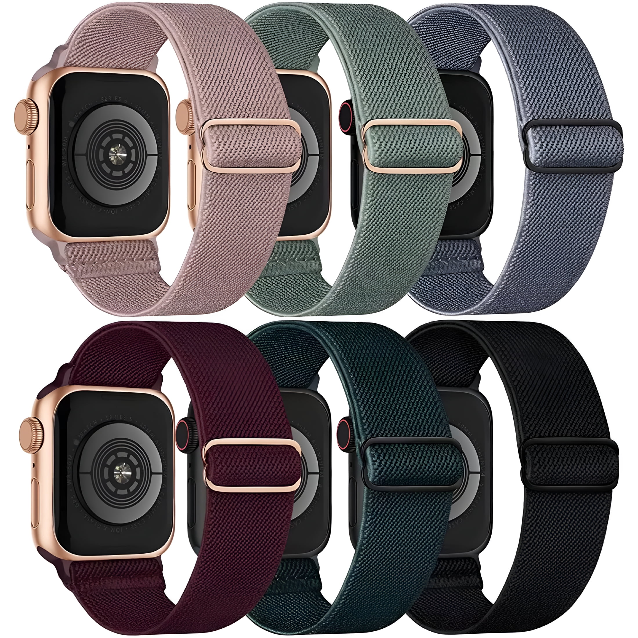 DESIGNICE Stretchy Solo Loop Bands Compatible with Band 38Mm 40Mm 41Mm ...