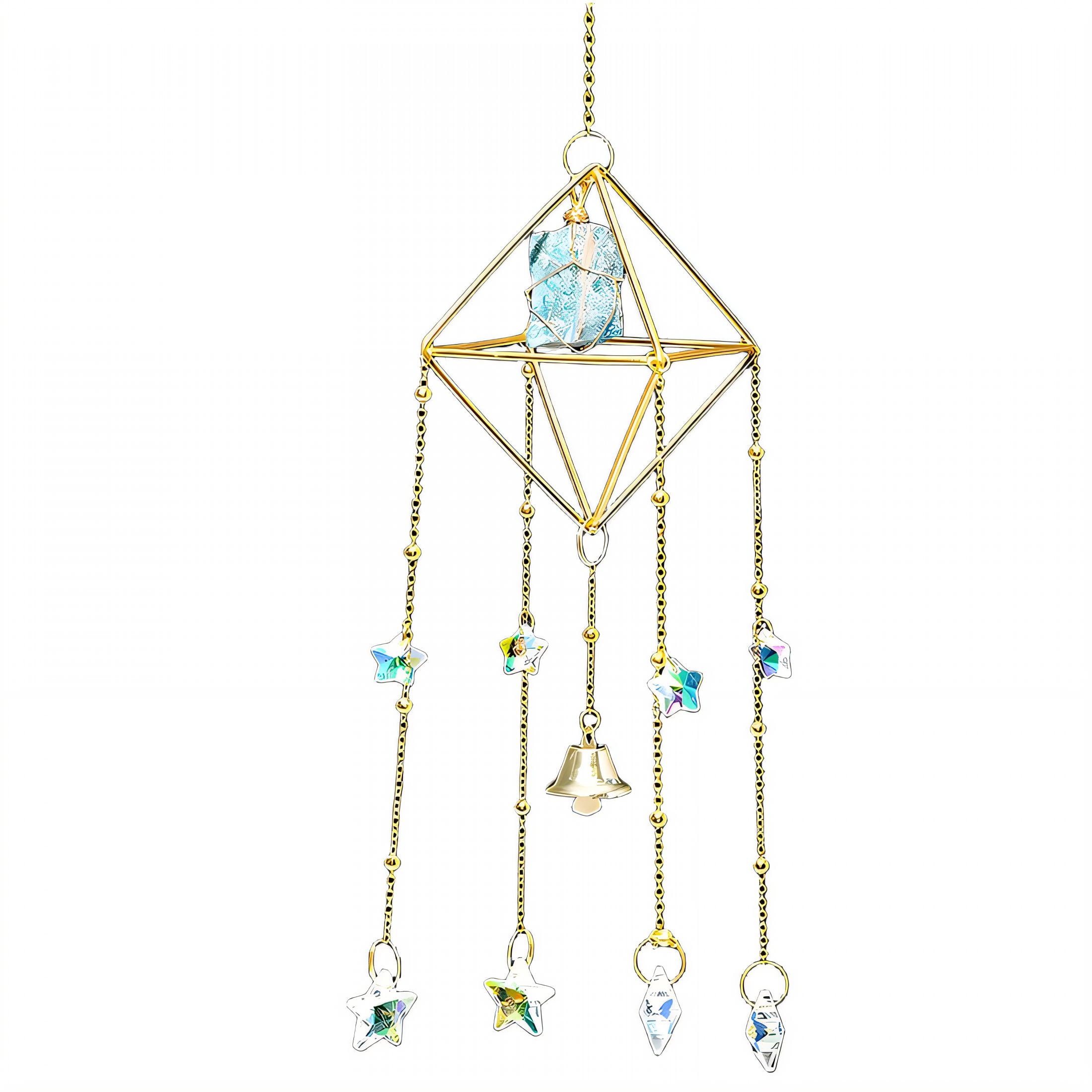 DESIGNICE Sun Catcher Natural Crushed Stone Sun Catchers Indoor Window ...