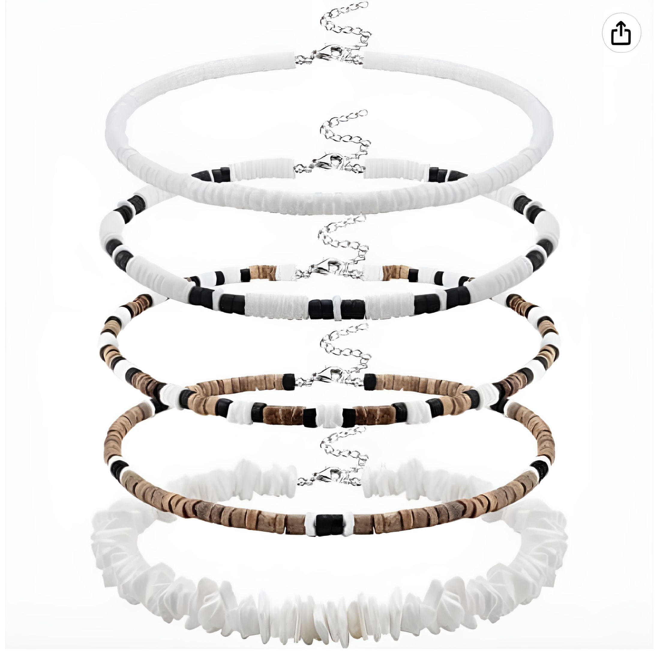 DESIGNICE Surfer Necklace for Men Puka Shell Necklace Men Sea Shell ...