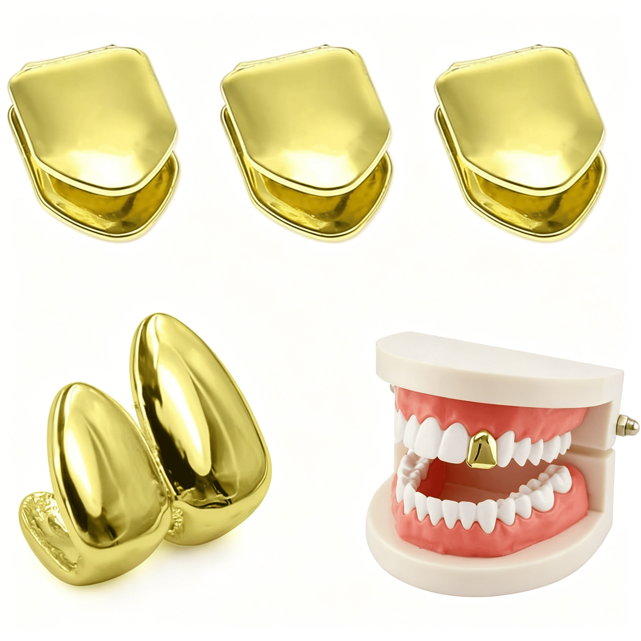 DESIGNICE Teeth Single Tooth Cap Gold Caps for Women and Men Hip Hop ...