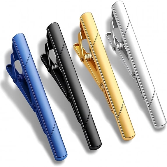 DESIGNICE Tie Clip, Tie Clips for Men, Tie Bar Set 4 PCS for Regular ...