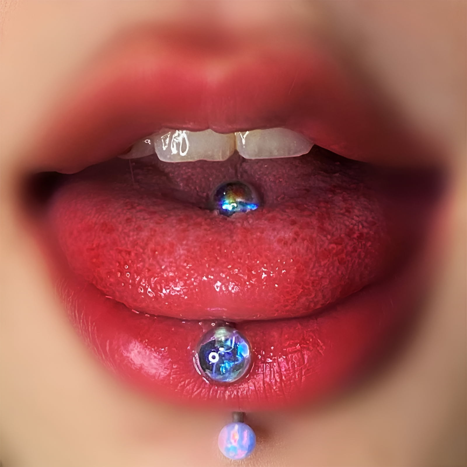 DESIGNICE Tongue Rings,Simple Pure Gleam Tongue Rings for Women,Laser ...