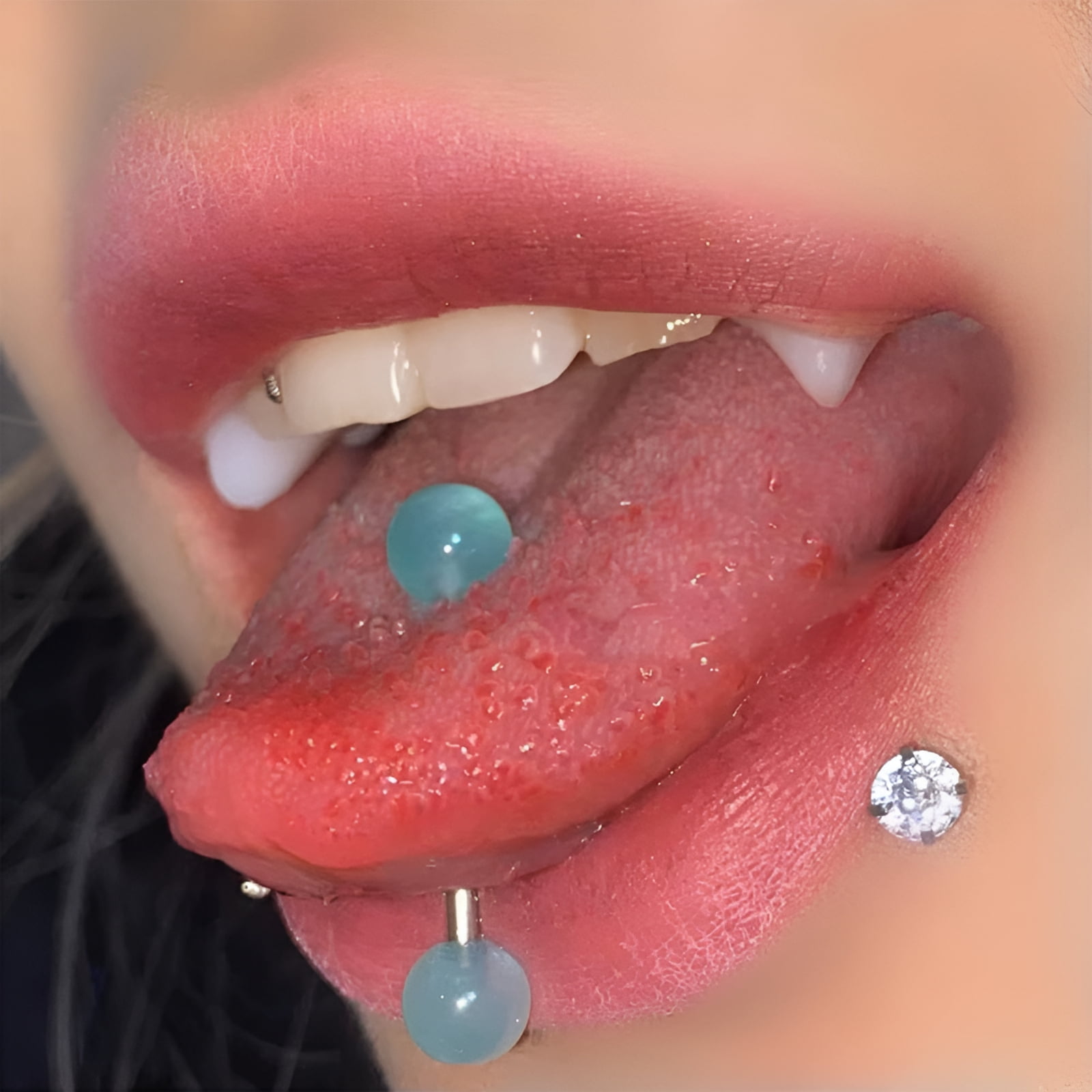 DESIGNICE Tongue Rings,Simple Yet Bold Tongue Rings for Women,Zircon Ripple Edge Belly Piercing ...