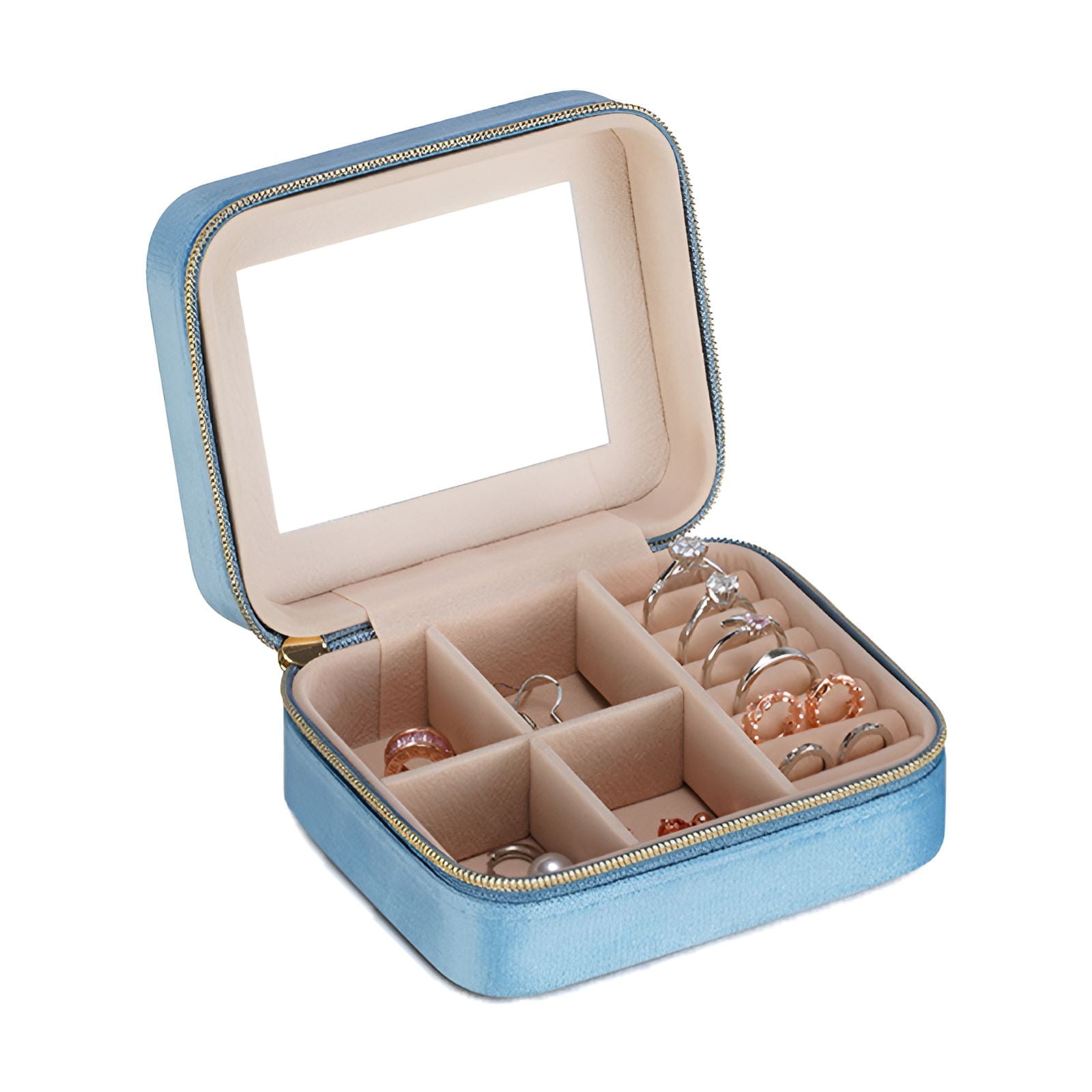 DESIGNICE Travel Jewelry Case,Interior Anti-Slide Coating Girls Jewelry ...