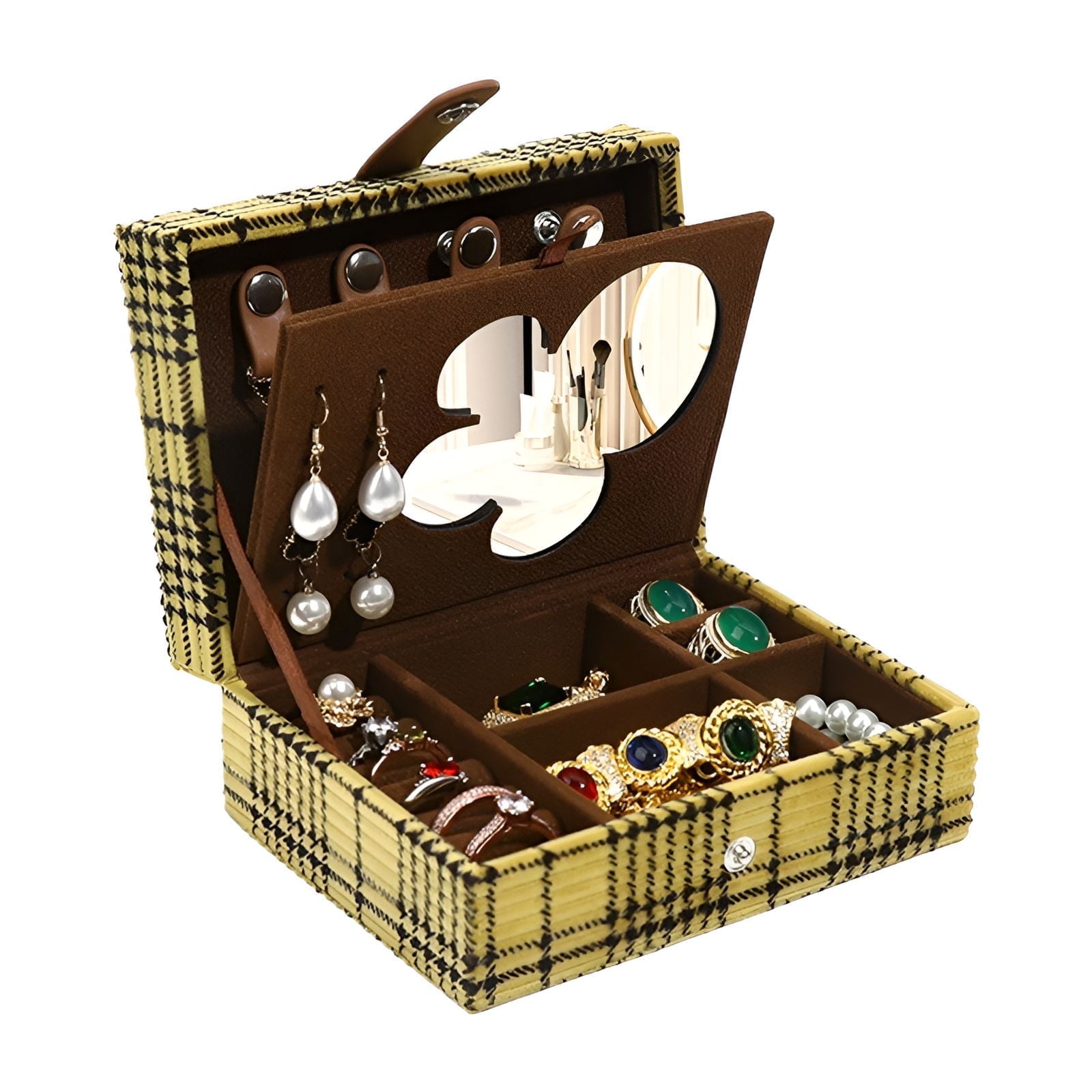 DESIGNICE Travel Jewelry Case,Tender Texture Balanced Glow Small ...