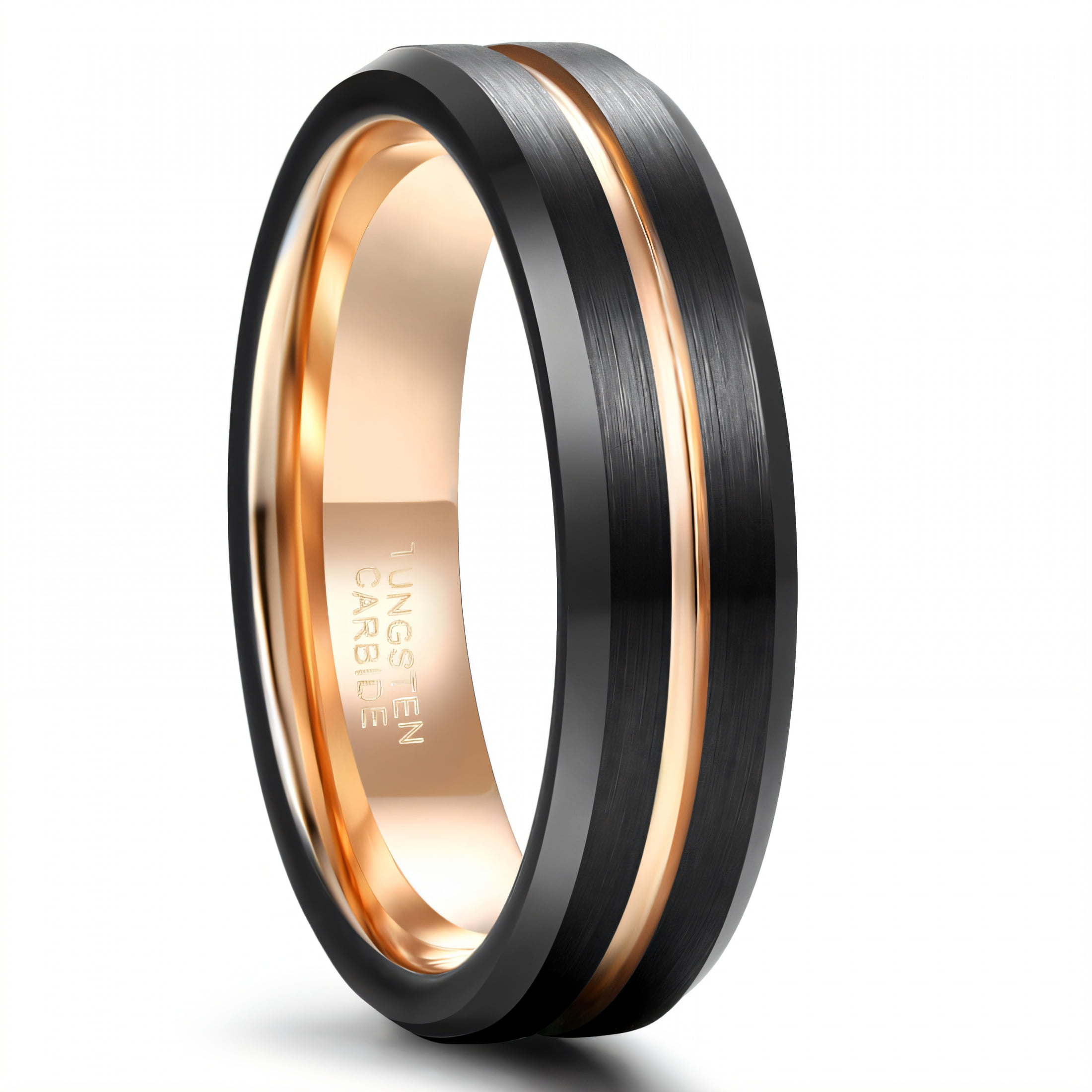 DESIGNICE Tungsten Rings for Men,Crisp Lines Mens Tungsten Wedding ...