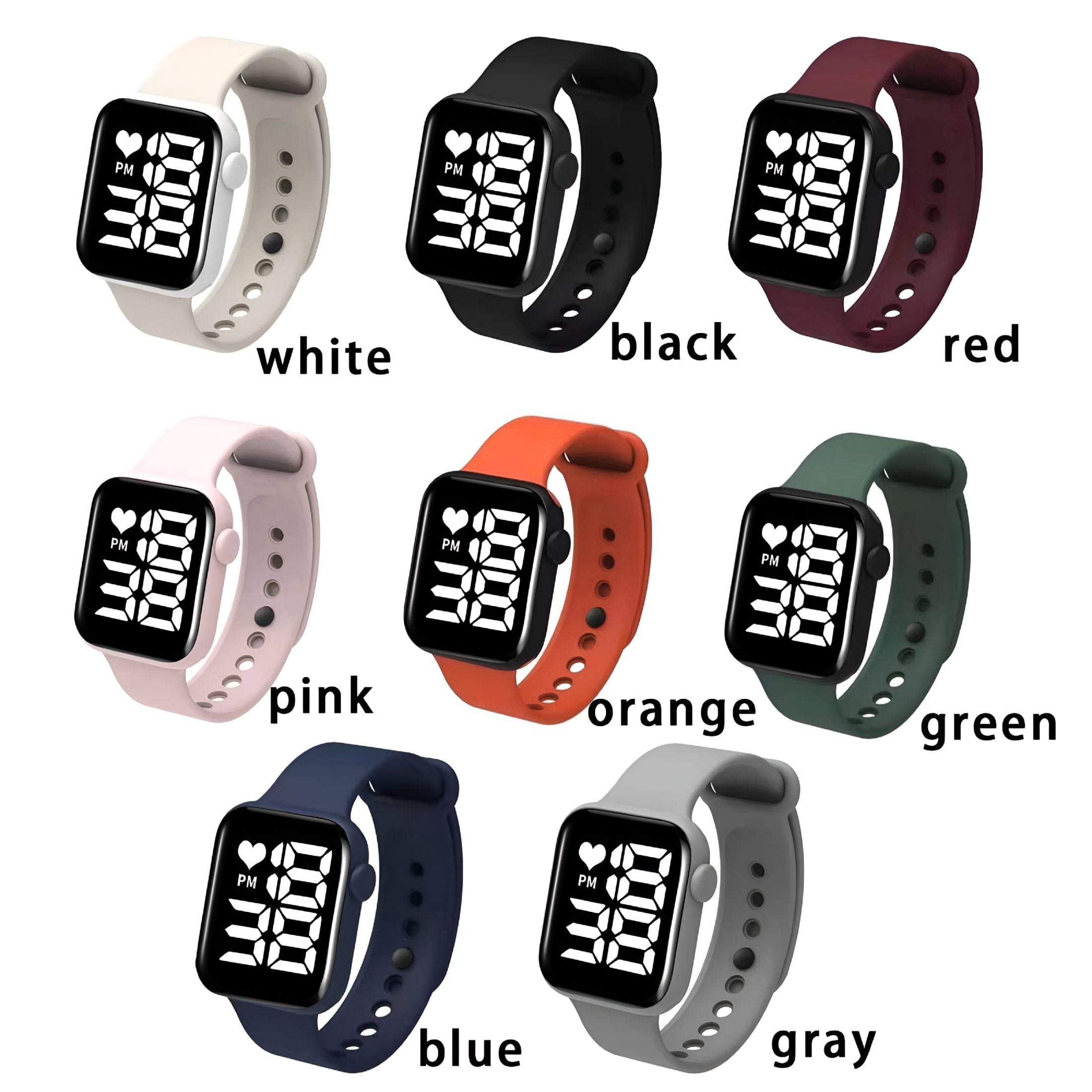 DESIGNICE Unisex Square Large Face LED Digital Watch for Men and Women ...