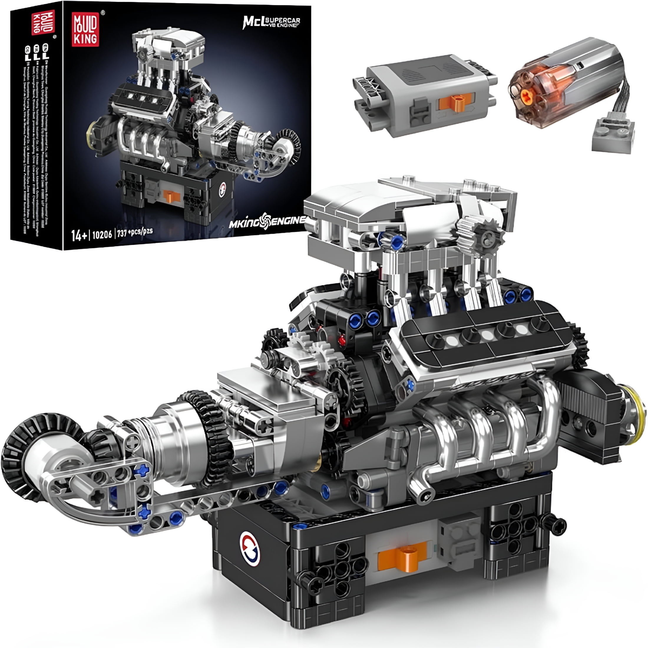 DESIGNICE V8 Engine Building Blocks Sets,V8 Engine Model Kit That Run ...