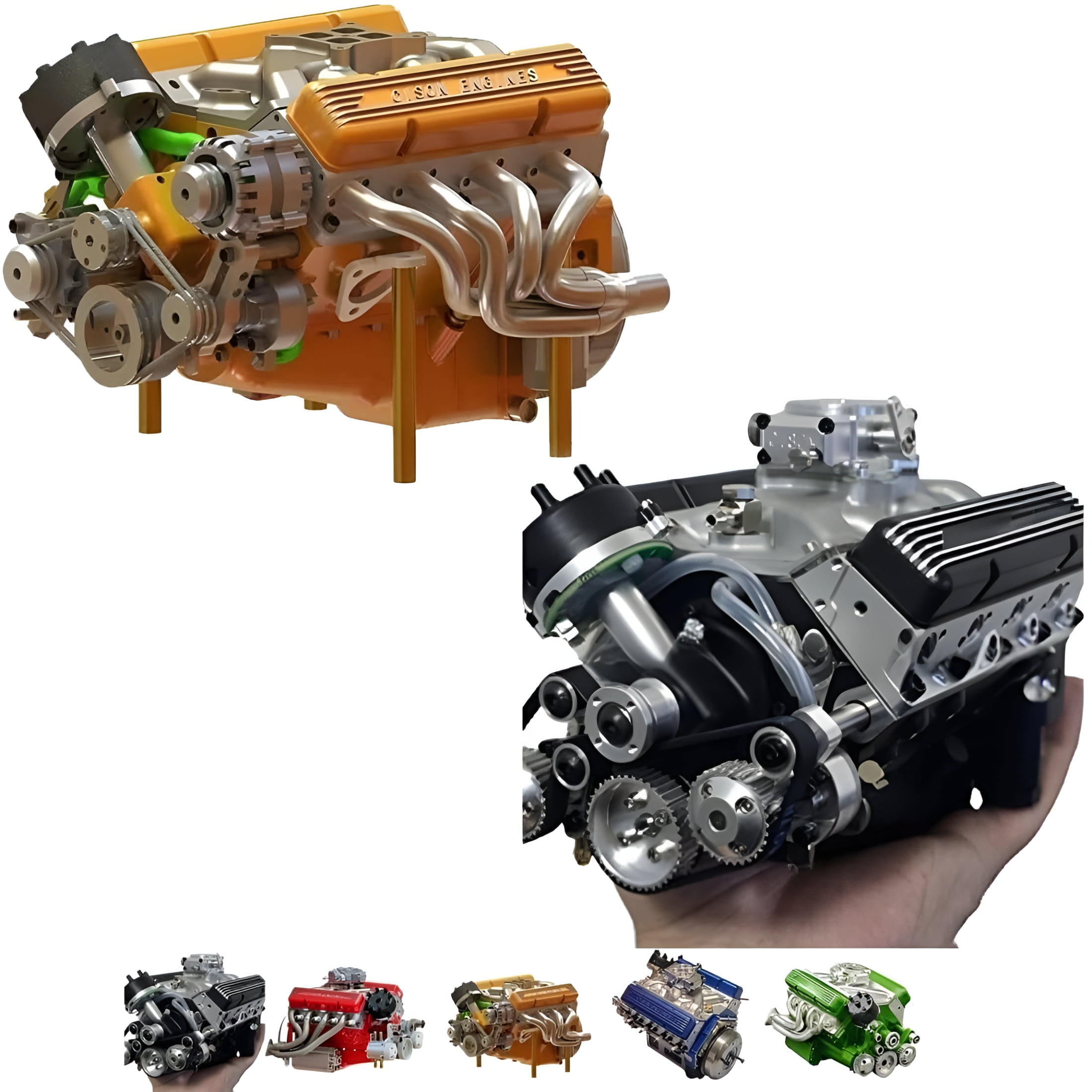 DESIGNICE V8 Engine Kit Gas,Gasoline OHV V8 Small-Block Engine Model ...